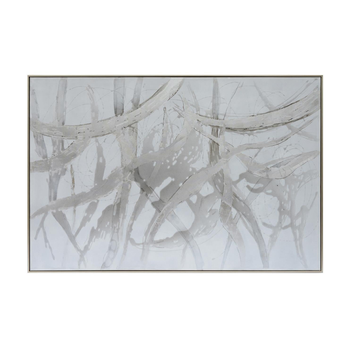 Sagebrook Home 62 x 42 in. Abstract Oil Painting, Silver - Walmart.com