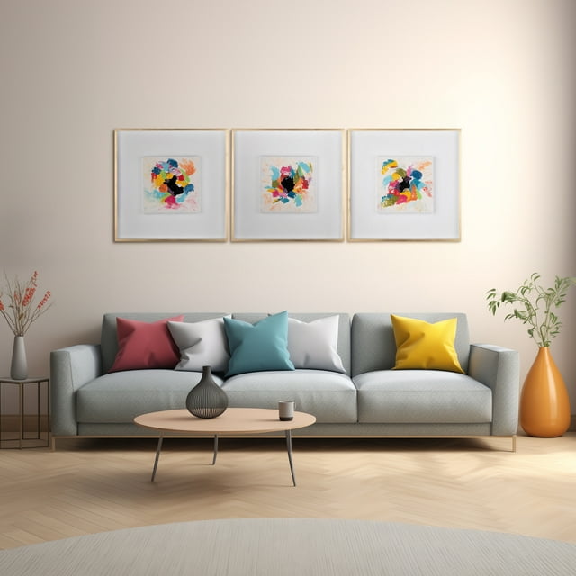 Sagebrook Home 72x24, Set of 3 Hand Painted Multi-colorful Abstract ...