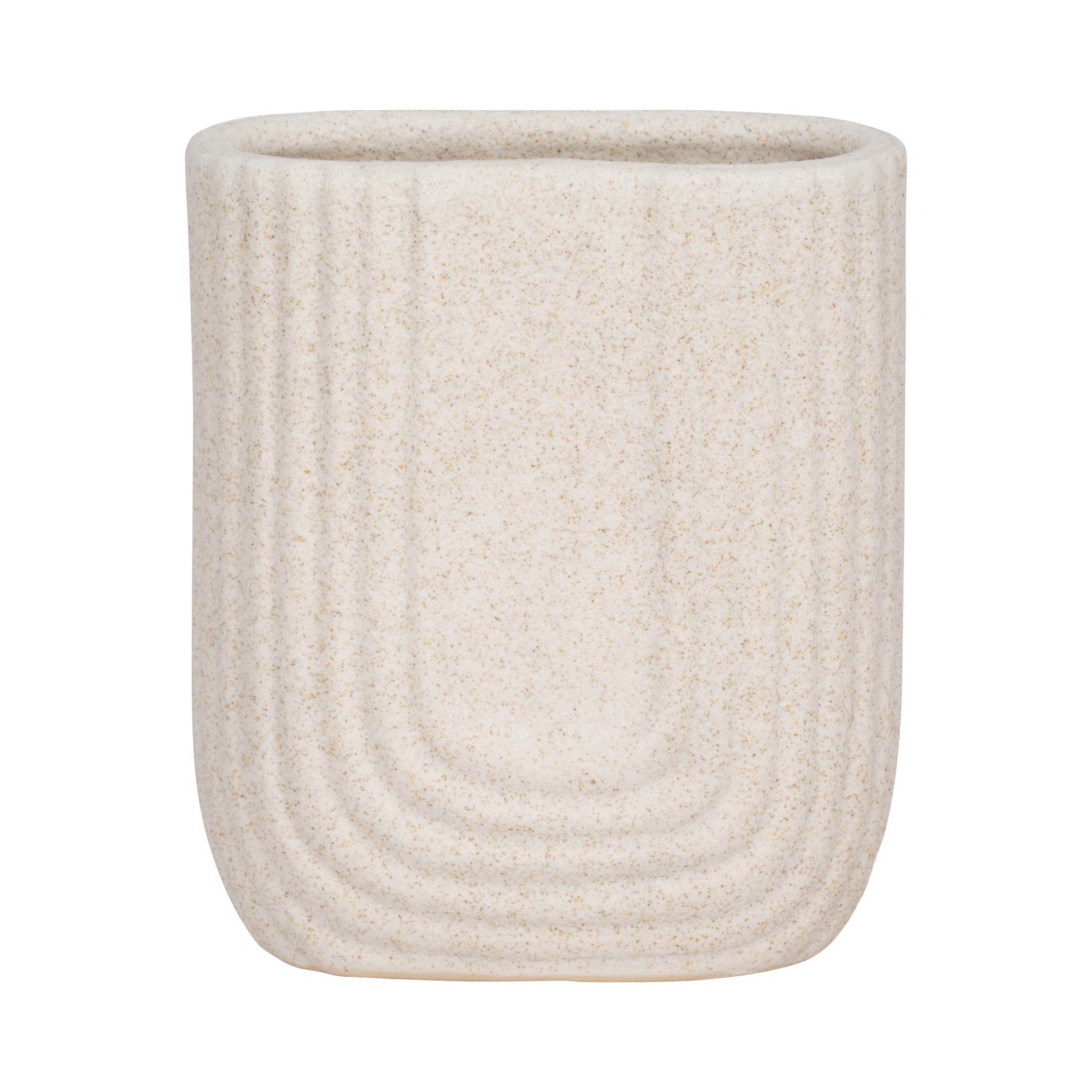 Sagebrook Home 8-Inch Ivory Ceramic Speckled Sand Upside Down Arch Vase ...