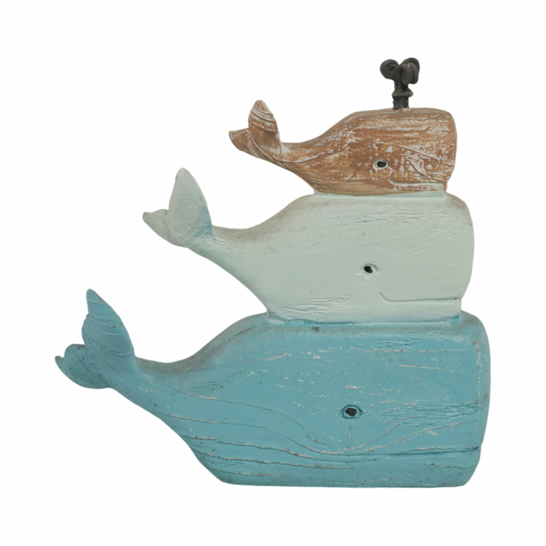 Sagebrook Home 9" Multi Color Stack of 3 Whales - Walmart.com