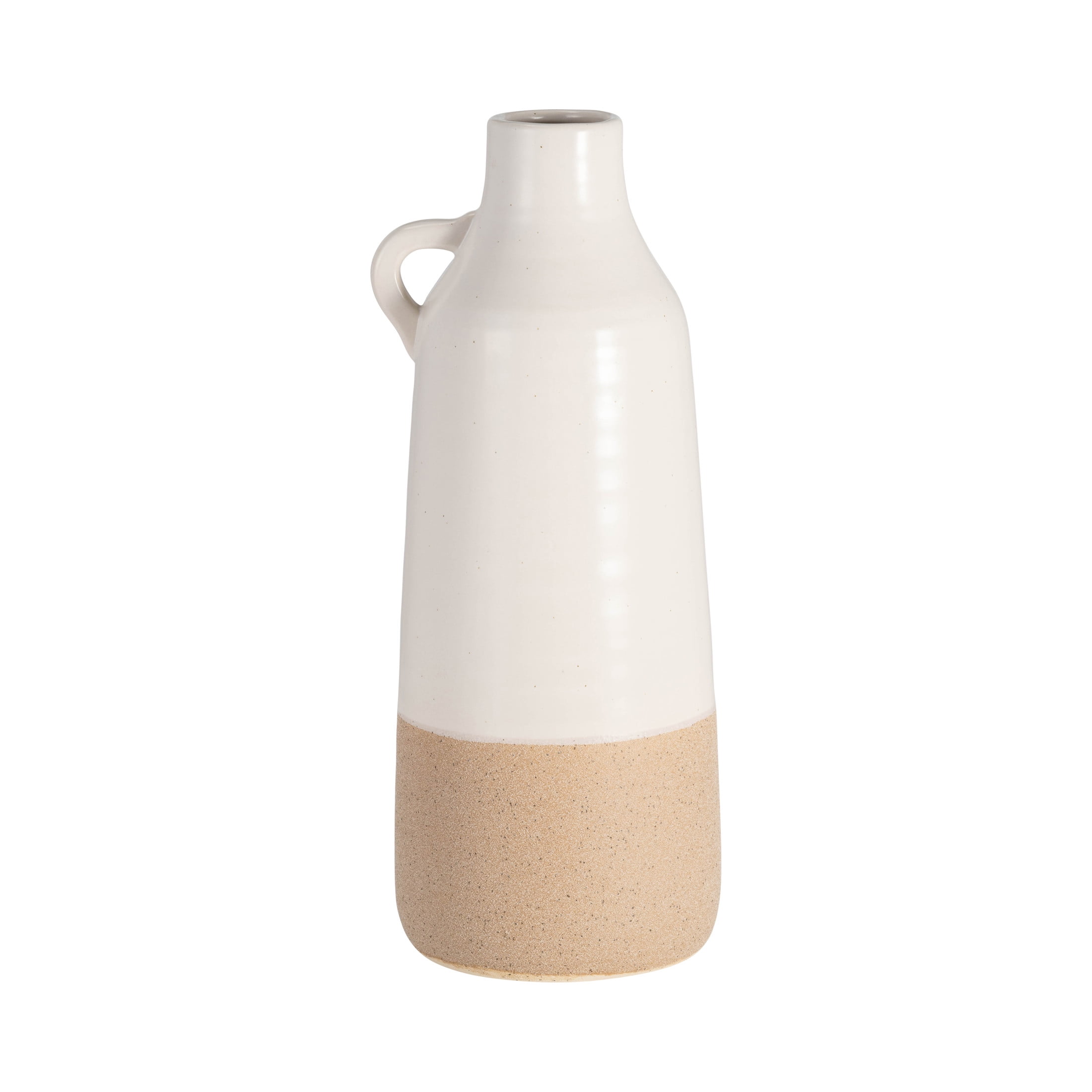 Sagebrook Home Accent White and Tan Neutral Vase, Artisanal Design ...