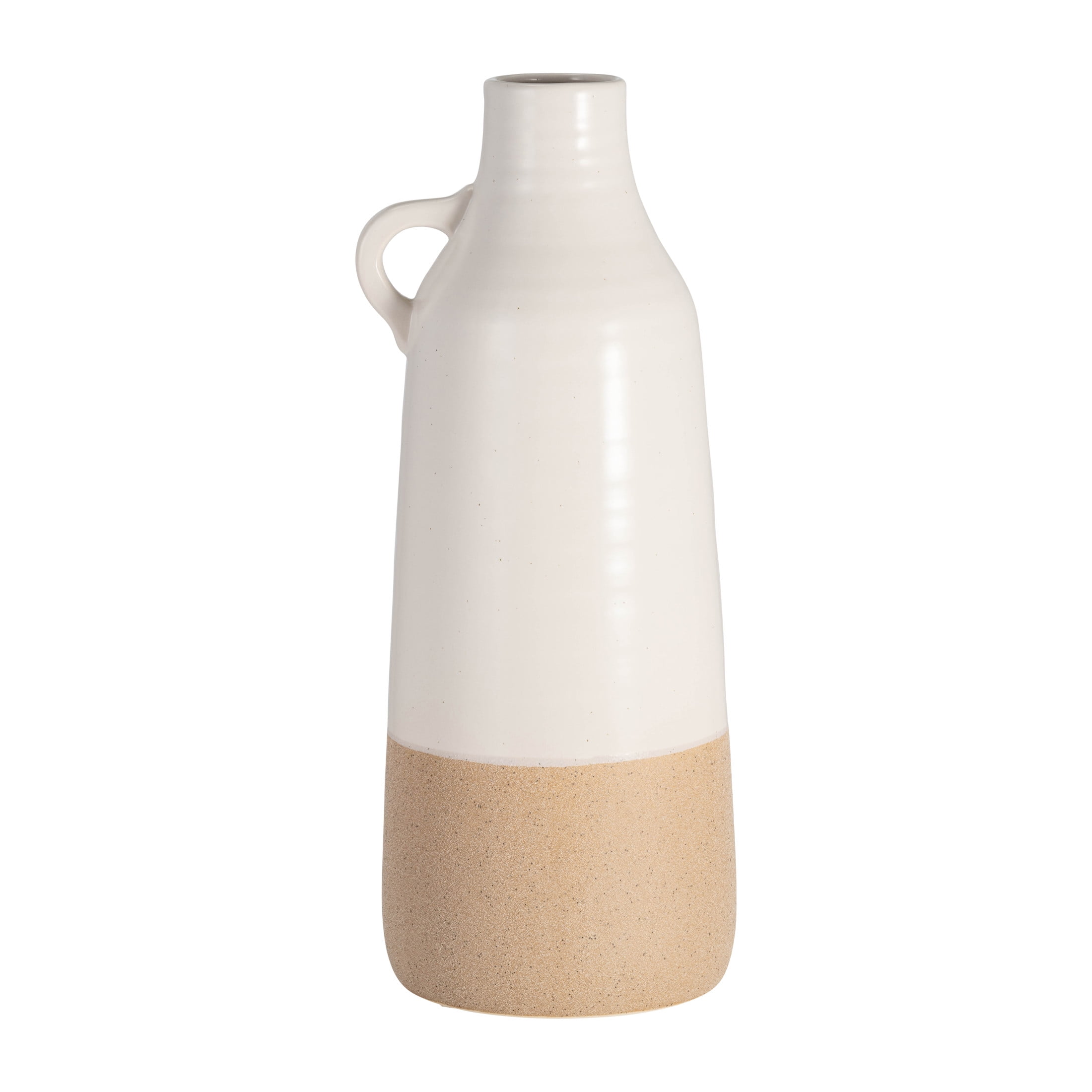 Sagebrook Home Accent White and Tan Neutral Vase, Artisanal Design ...