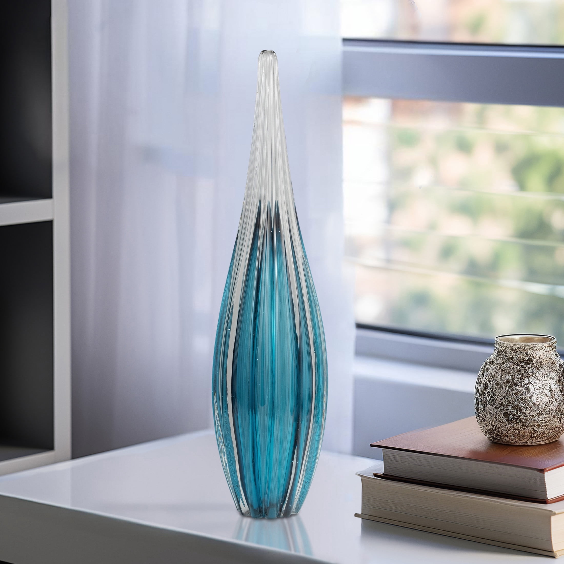 Decorative Glass Sculpture with Elegant Teardrop Shape Handcrafted Art ...