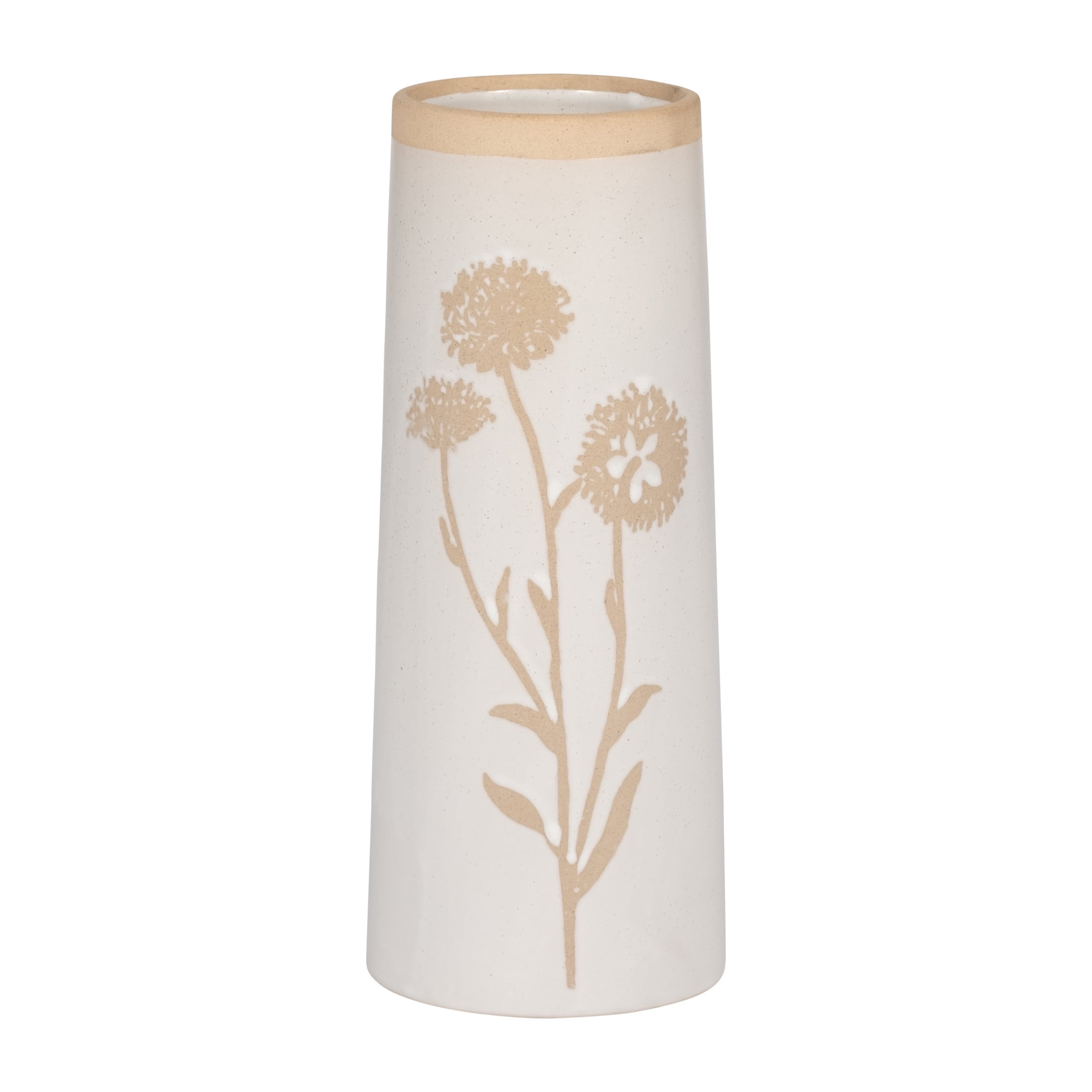 Sagebrook Home Ceramic 10-Inch Dandelion Vase, Ivory - Elegant Decor ...