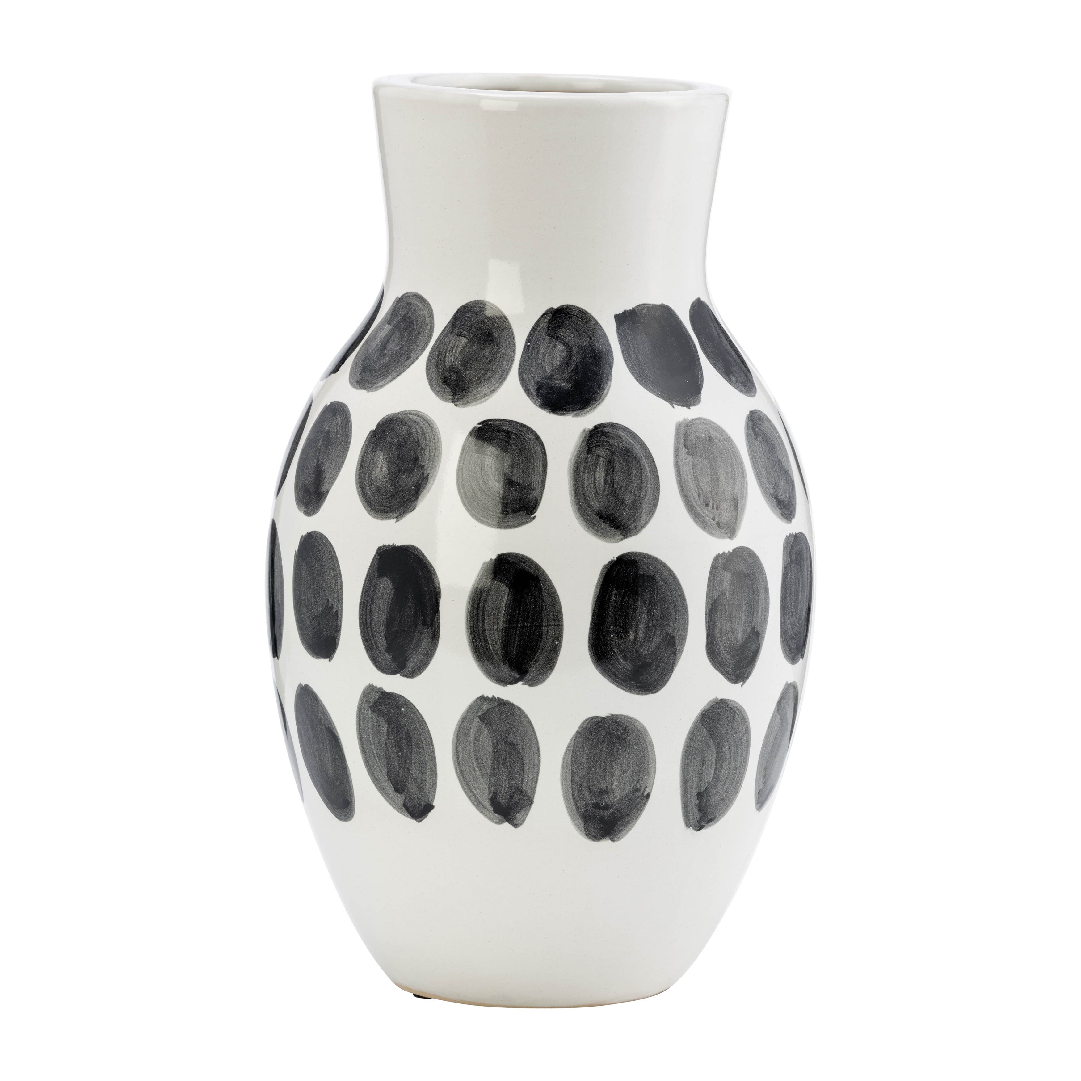 Sagebrook Home Ceramic 10"h Black Polk-a-dot Flower Vase, White ...