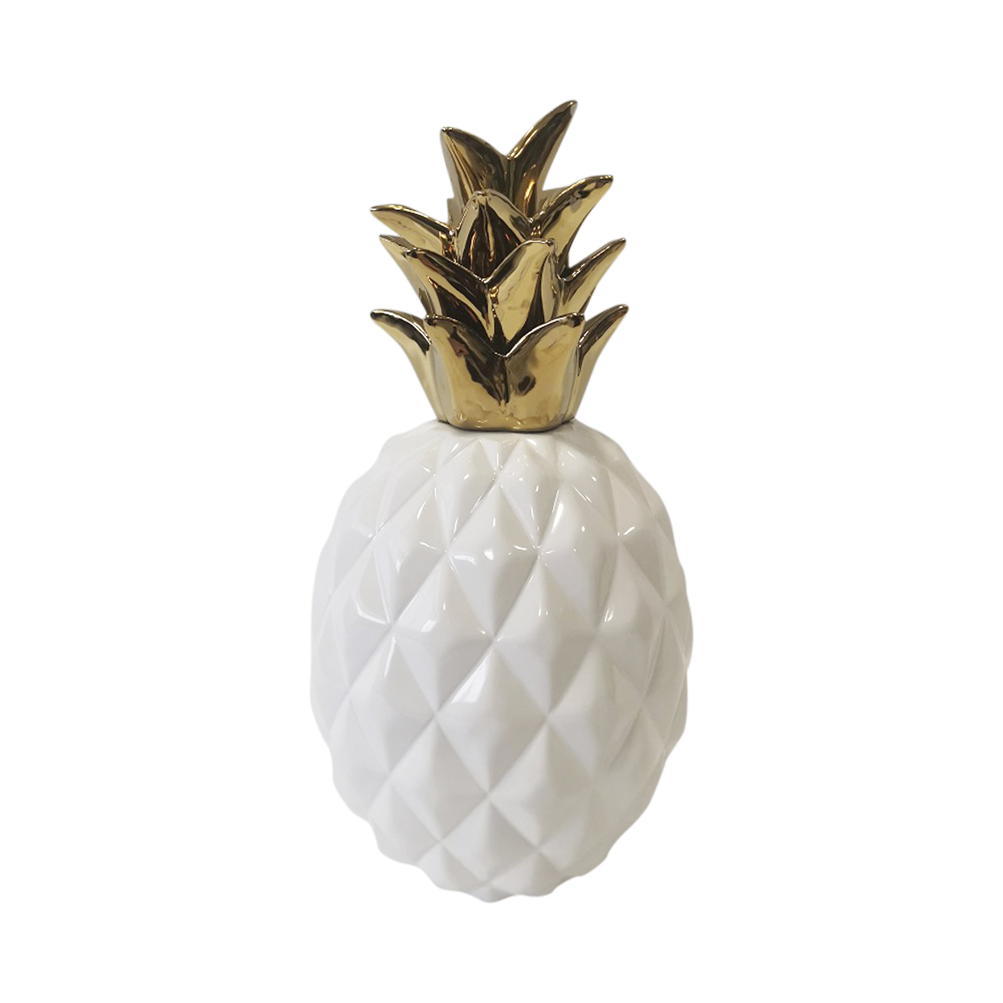 Sagebrook Home Ceramic 13" Pineapple Decor, White - Walmart.com