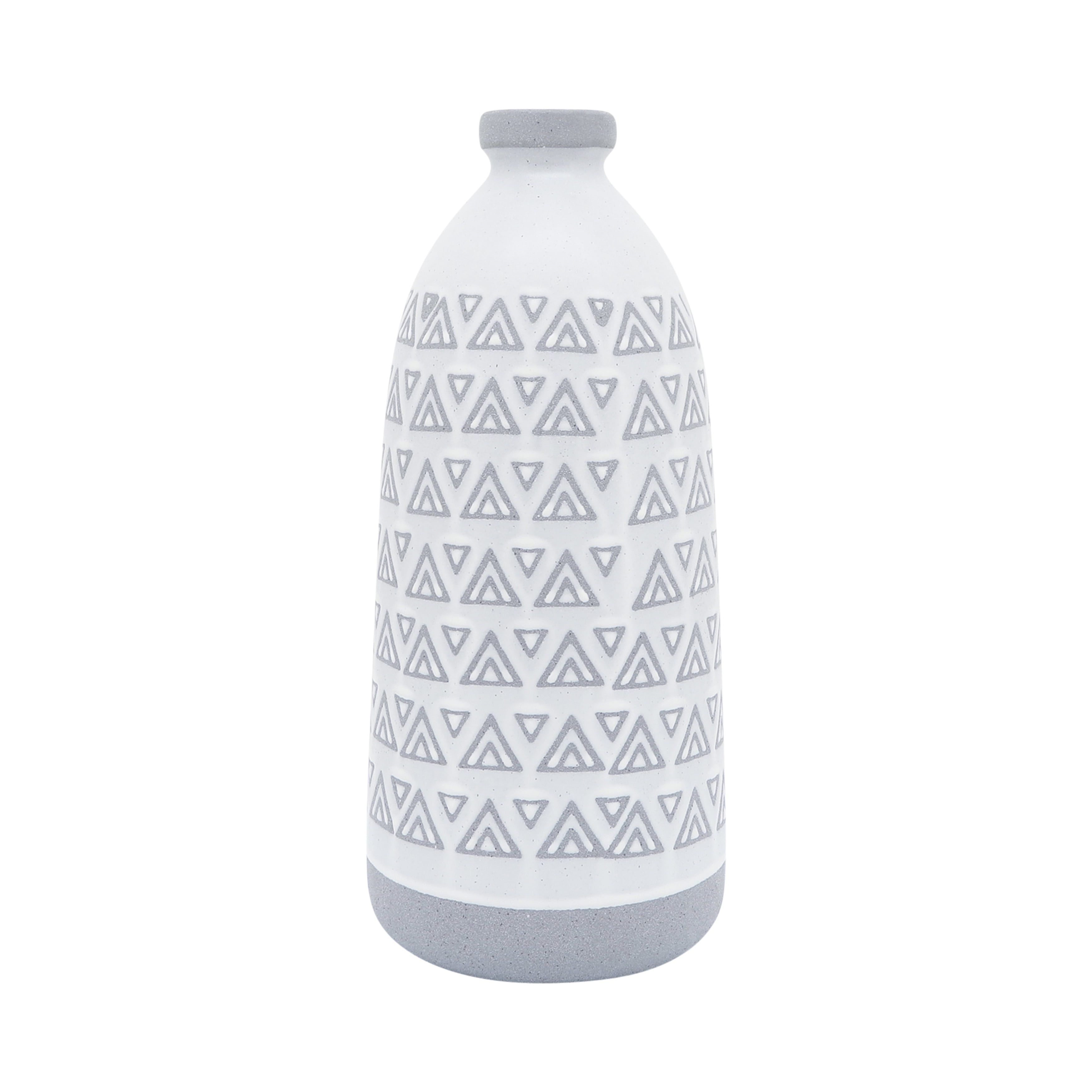 Sagebrook Home Ceramic 14"h Aztec Vase, Gray - Walmart.com