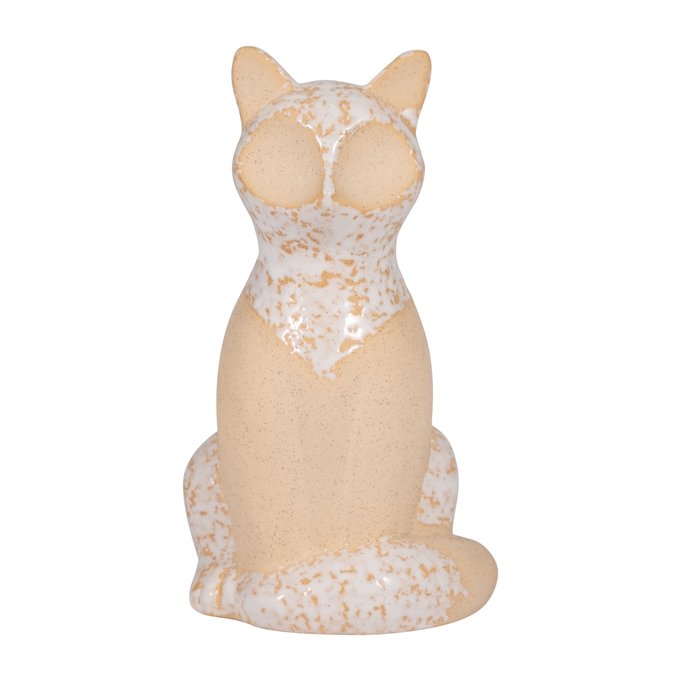 Sagebrook Home Ceramic 8" Ivory Sitting Fox Vase - Unique Suar Wood ...
