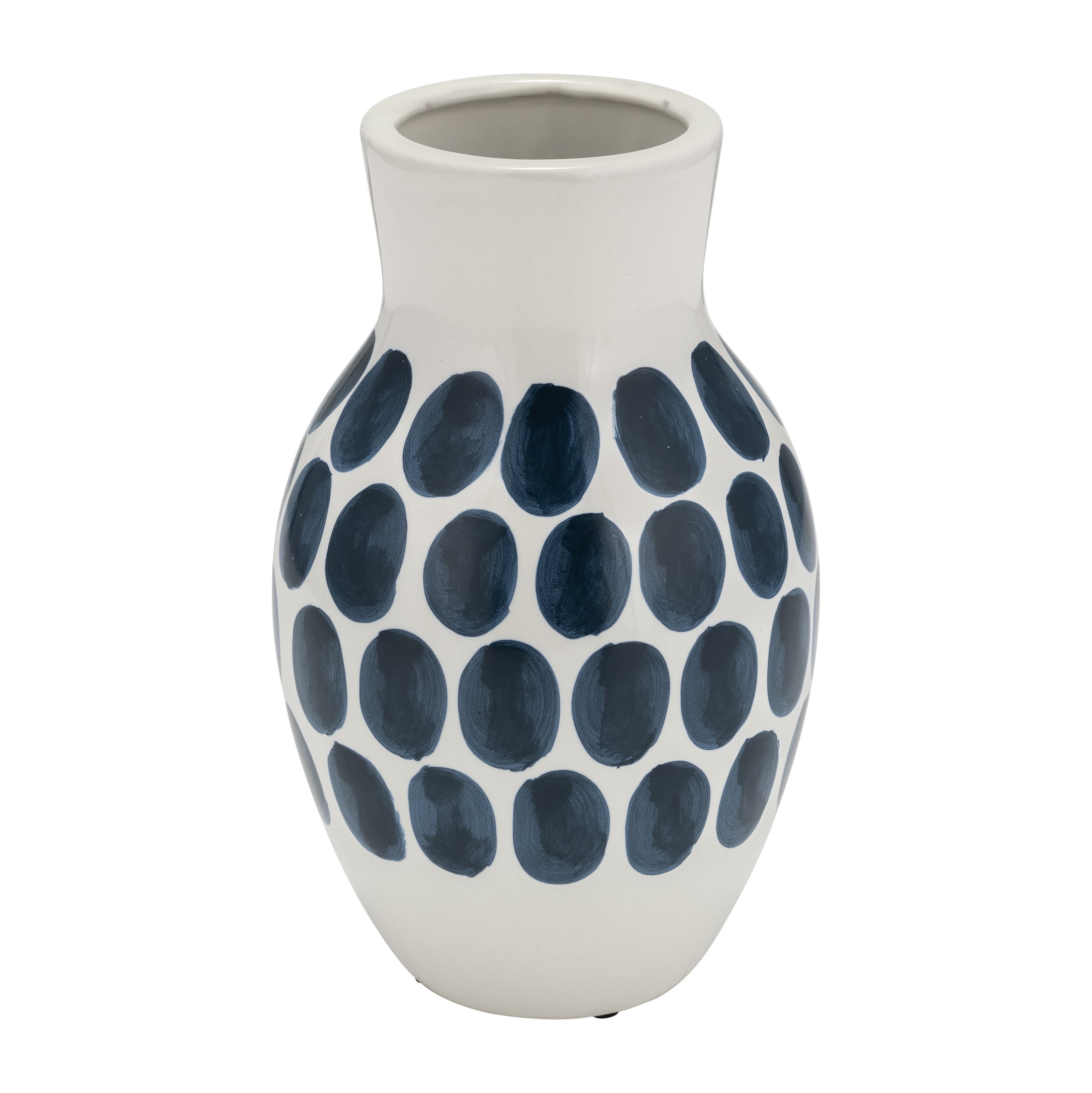 Sagebrook Home Ceramic Abstract White and Polka Dot Vase - Walmart.com