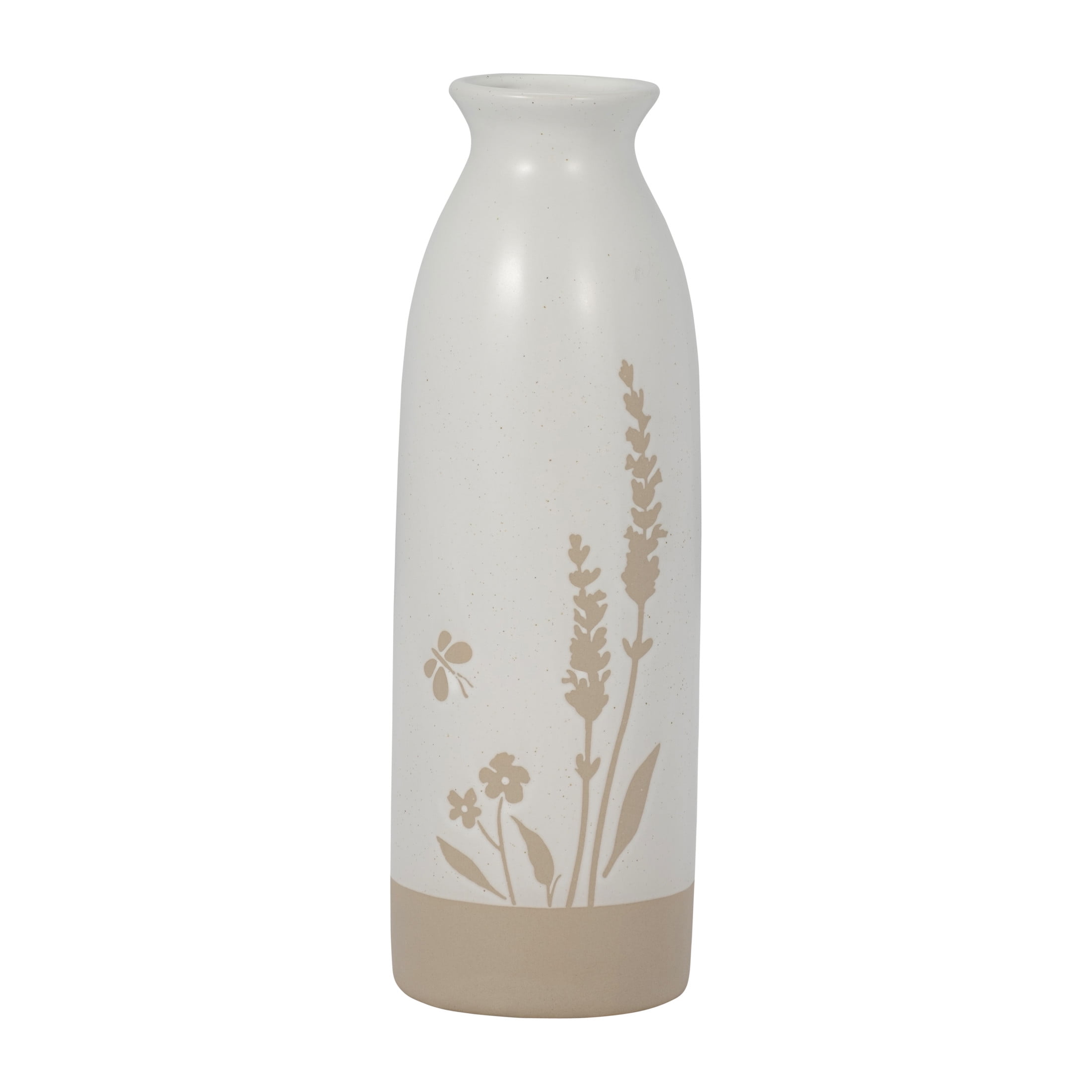 Sagebrook Home Ceramic Cylinder Flower Field Vase - Walmart.com