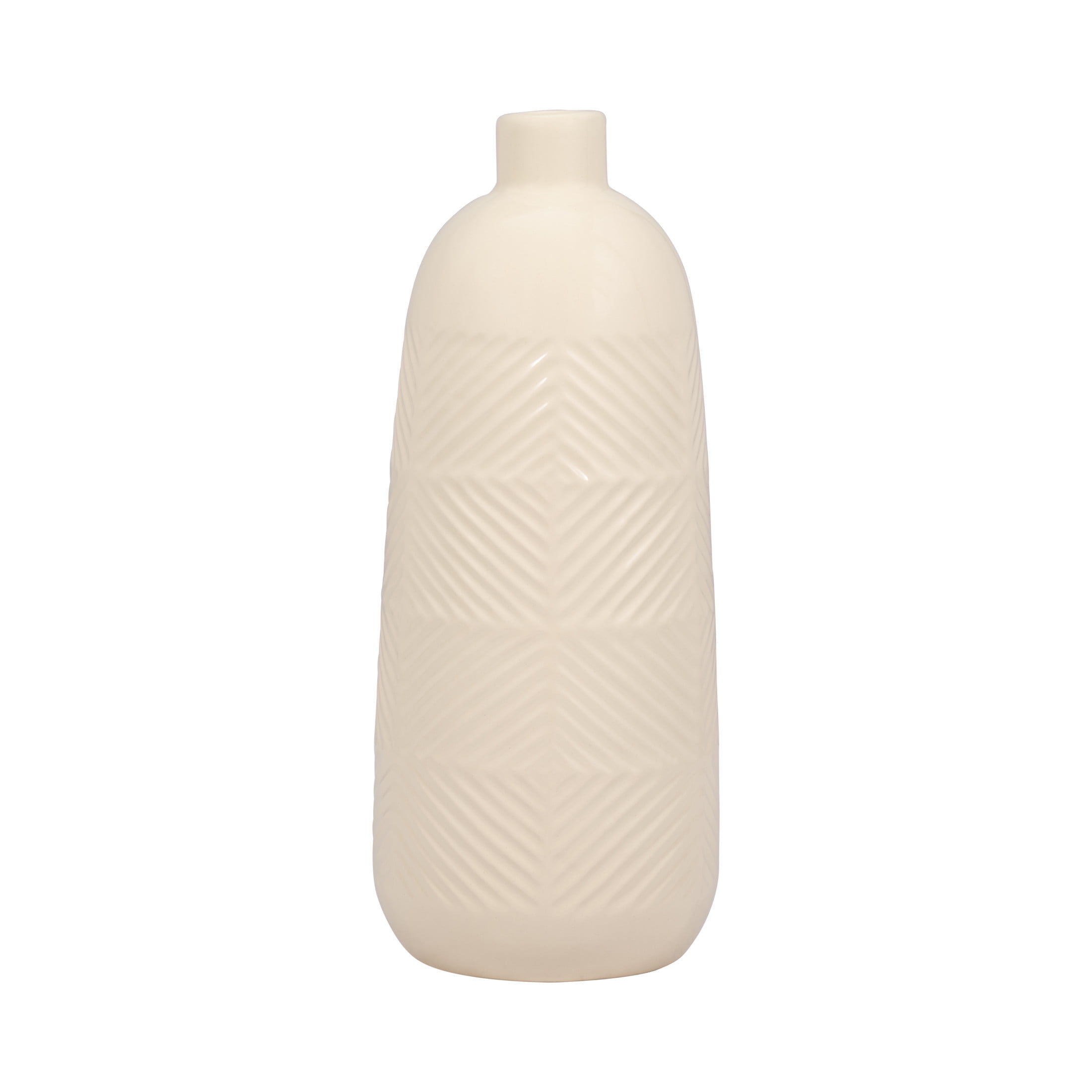 Sagebrook Home Ceramic Cylinder Textured Lines Vase - Walmart.com