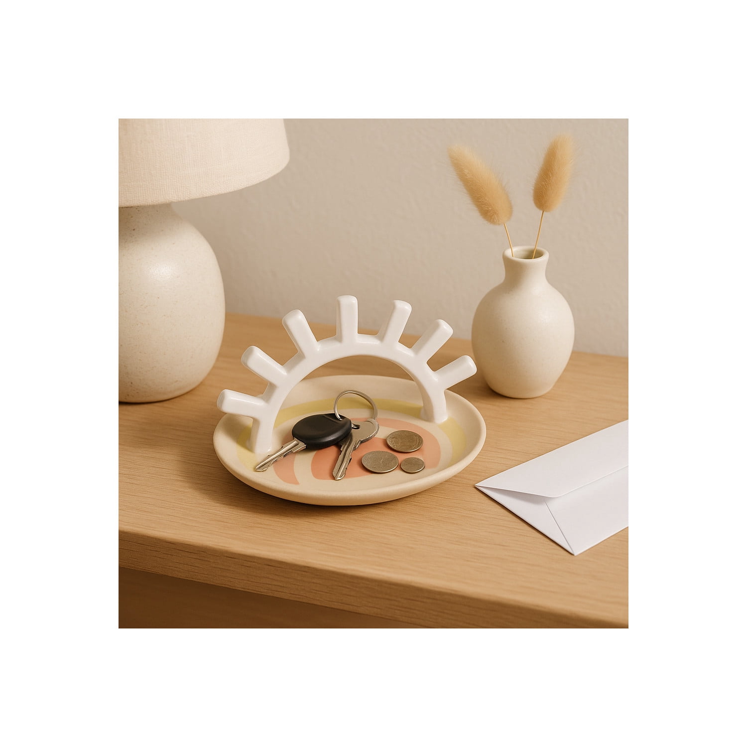 Decorative Sunshine Trinket Tray for House Decor - Stylish Ceramic Tray ...