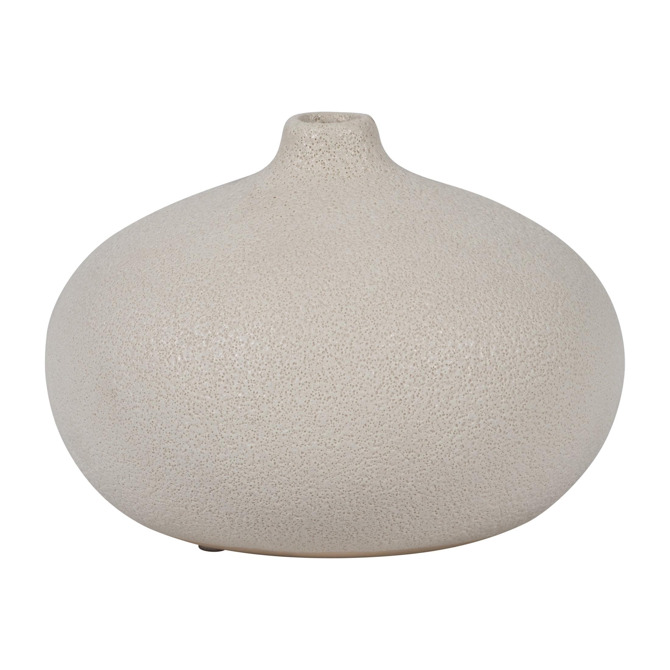 Sagebrook Home Ceramic Solid Cotton Round Volcanic Vase - Walmart.com