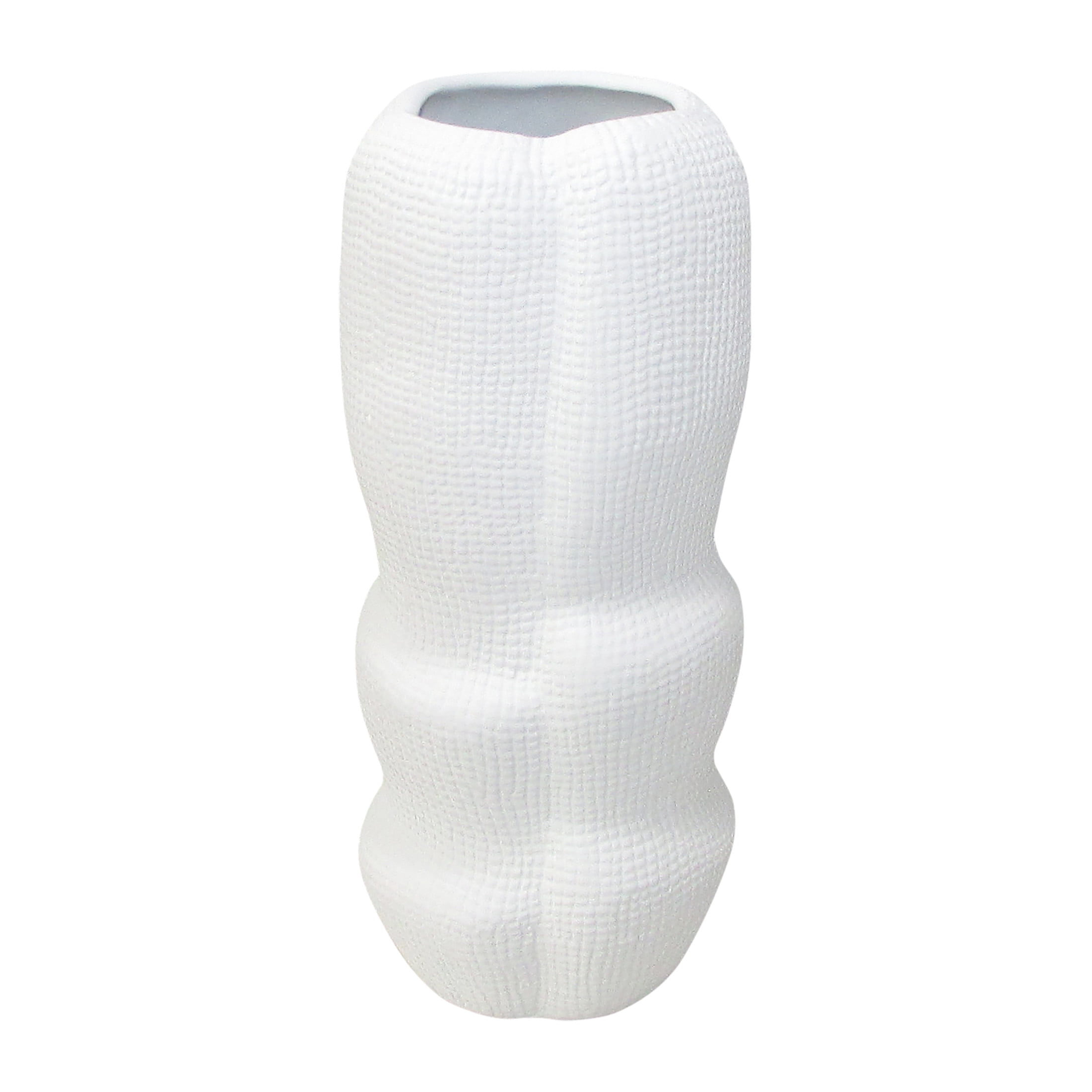 Sagebrook Home Ceramic White Textured Cylinder Waffle Texture Organic ...
