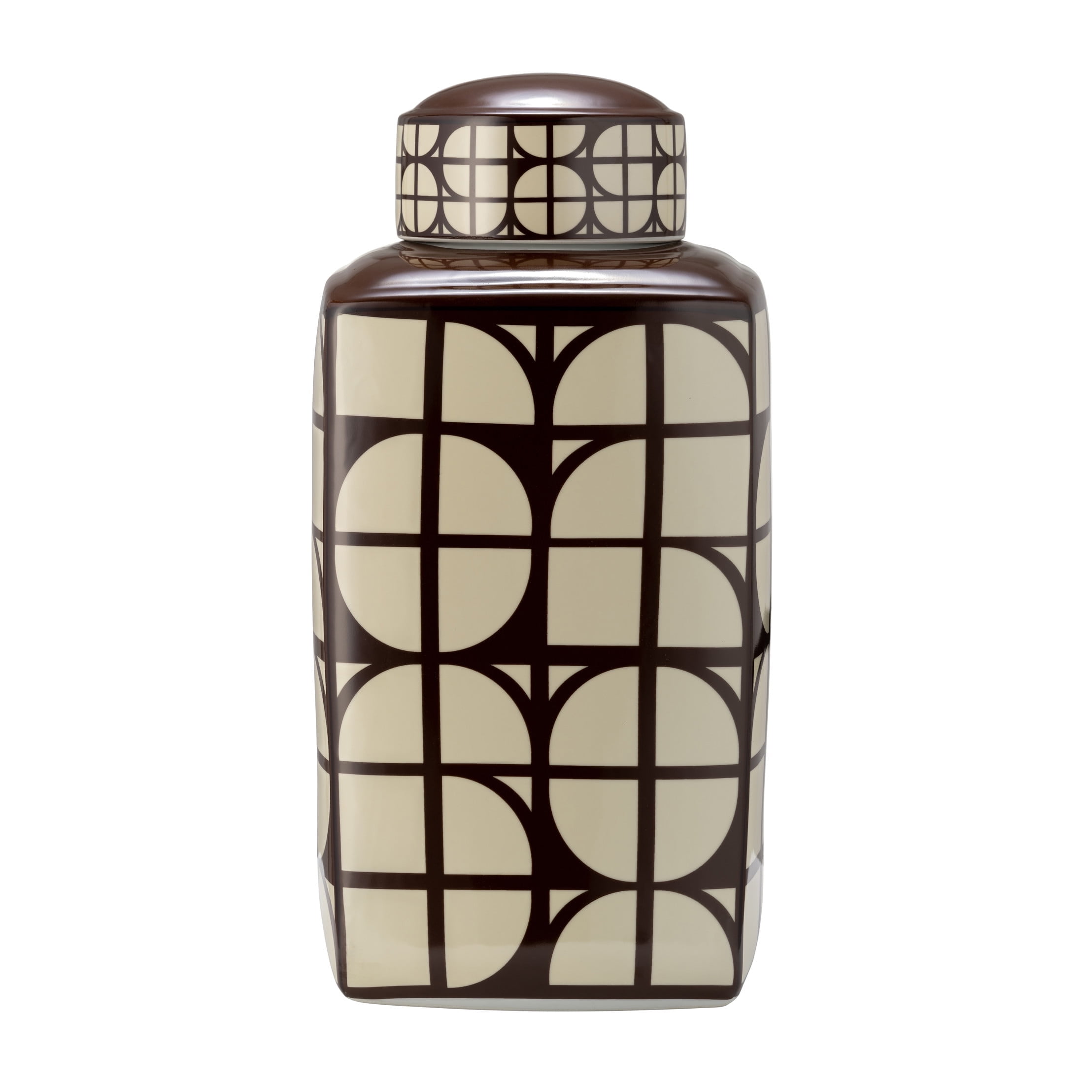 Sagebrook Home Chic Geometric Jar – Elegant Ceramic Container for Home ...