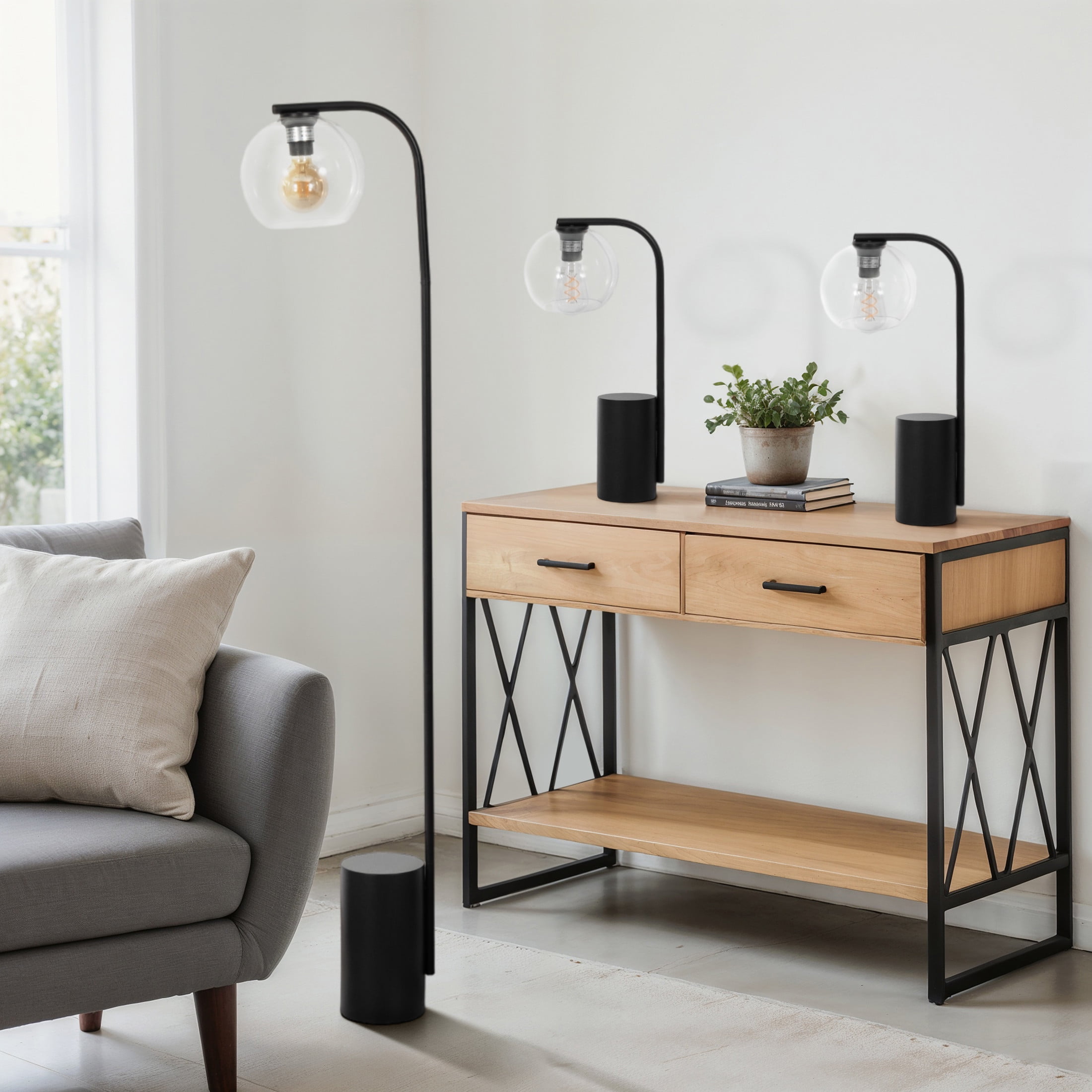 Sagebrook Home Chic Minimalist Floor Lamp, Ideal Lighting Solution for ...