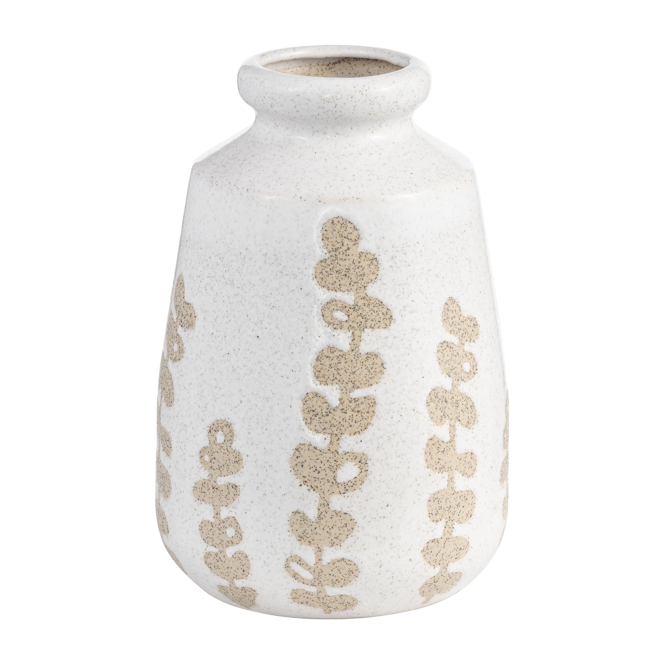 Sagebrook Home Decorative Ivory Botanical Floral Ceramic Vase - Walmart.com