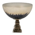 Sagebrook Home Elegant 11 Inch Glass Bowl With Aluminum Stand, Two Tone ...
