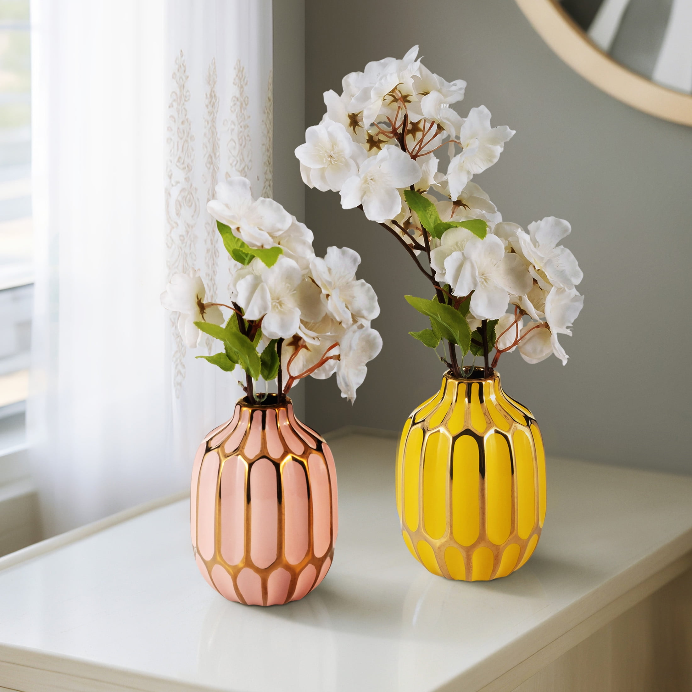 Sagebrook Home Elegant Ceramic Vase, Set of 2 - Walmart.com