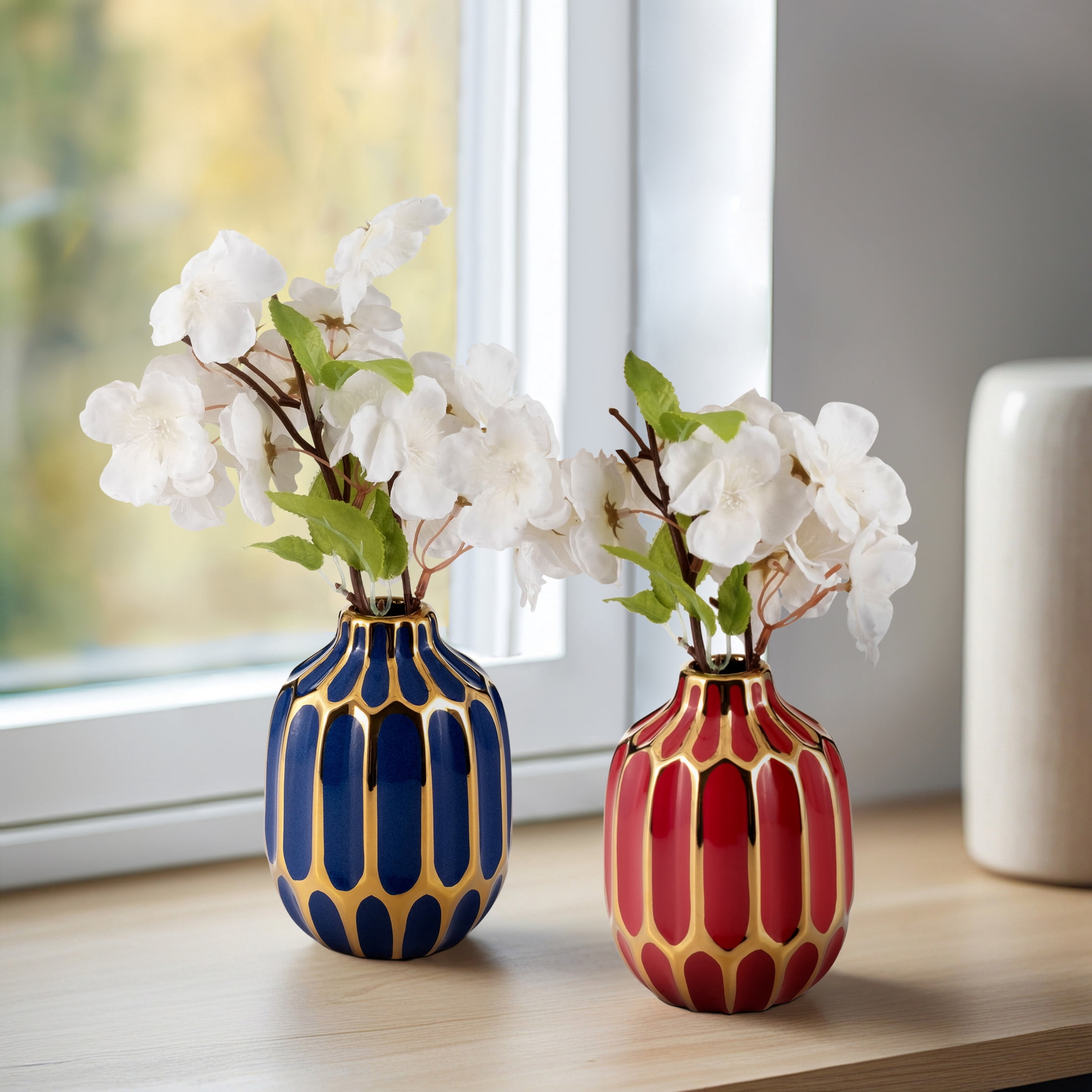 Sagebrook Home Elegant Ceramic Vase, Set of 2 - Walmart.com