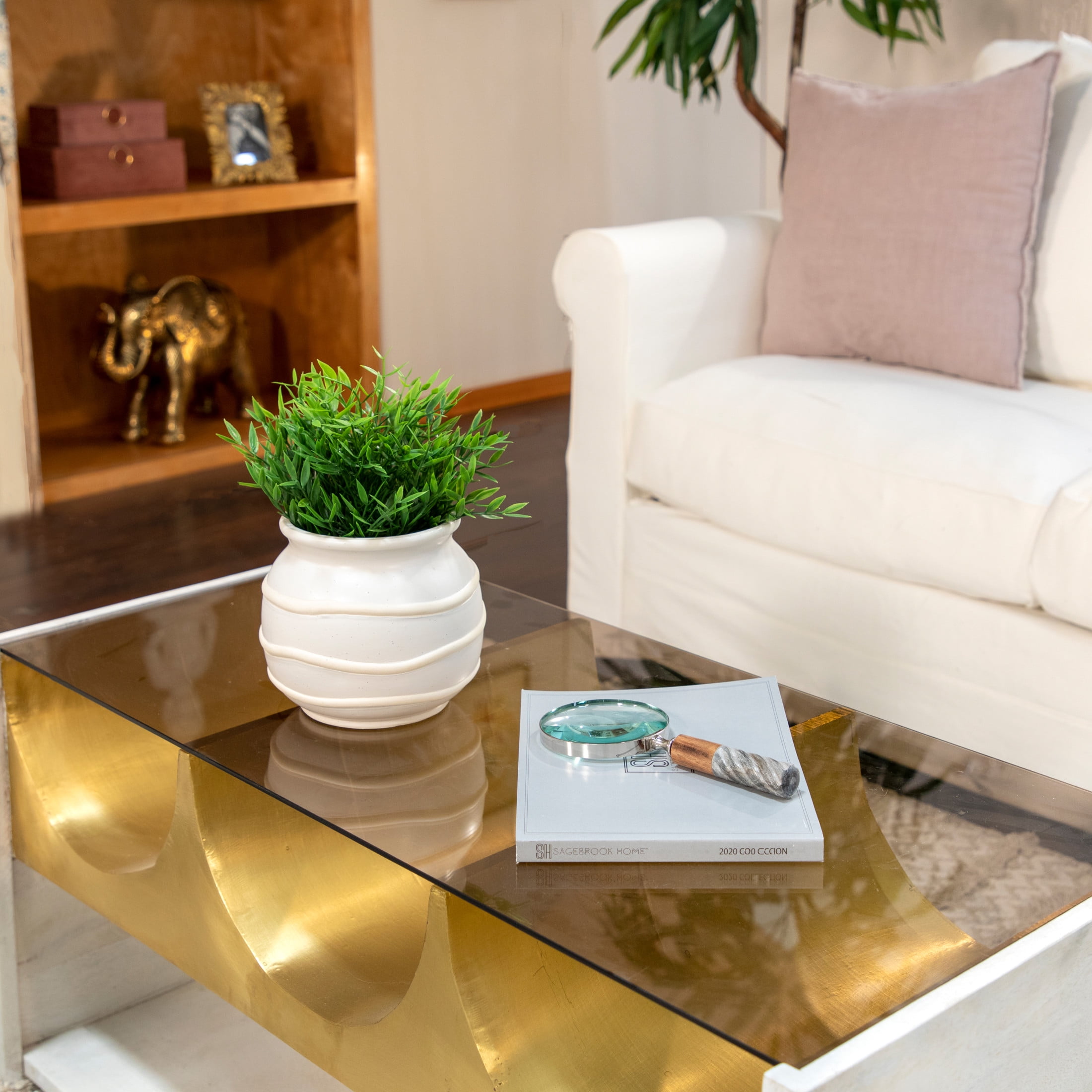 Sagebrook Home - Elegant Glass, Marble and Wood Decorative Magnifying ...