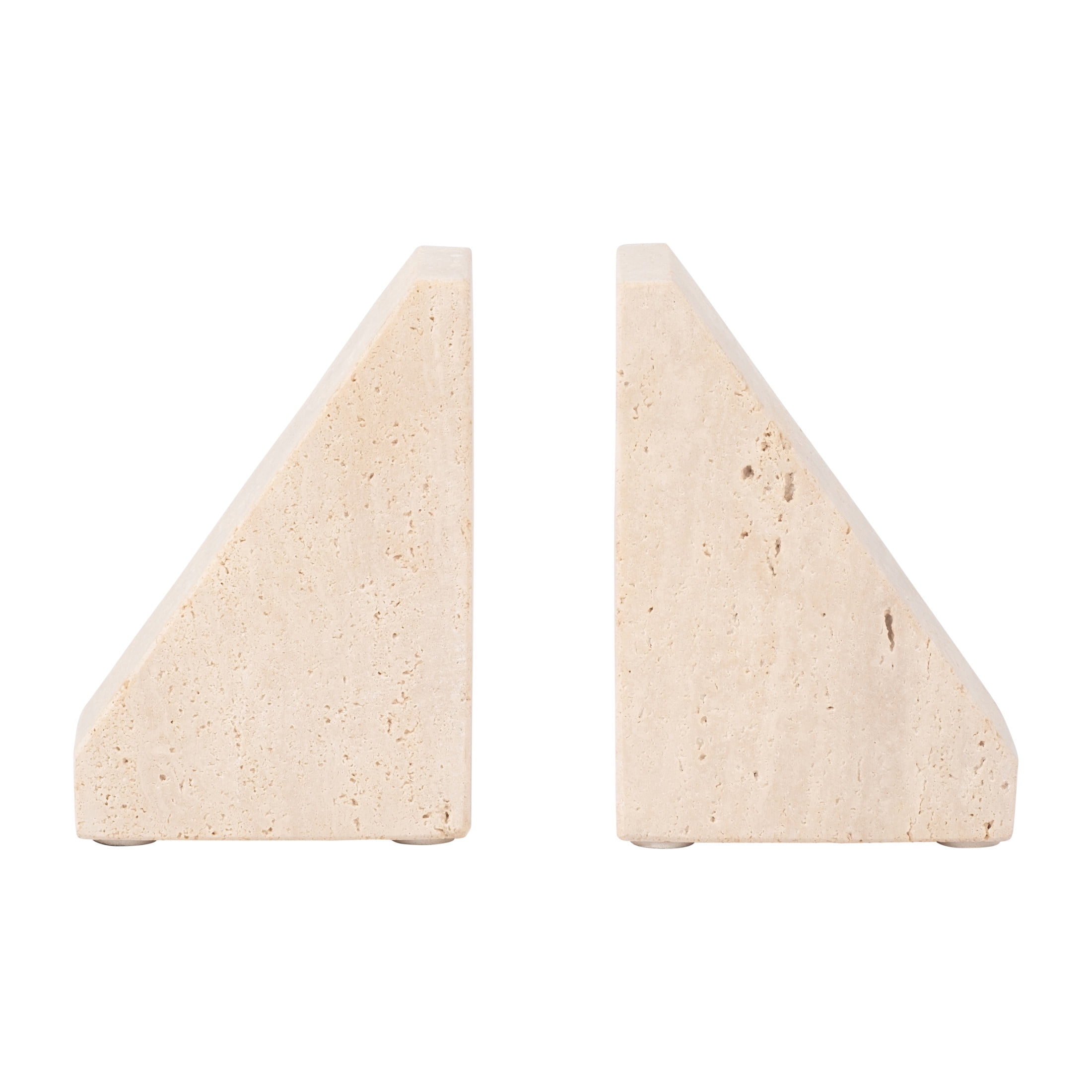 Sagebrook Home Elegant Travertine Stone Triangle Bookends, Set of 2 ...
