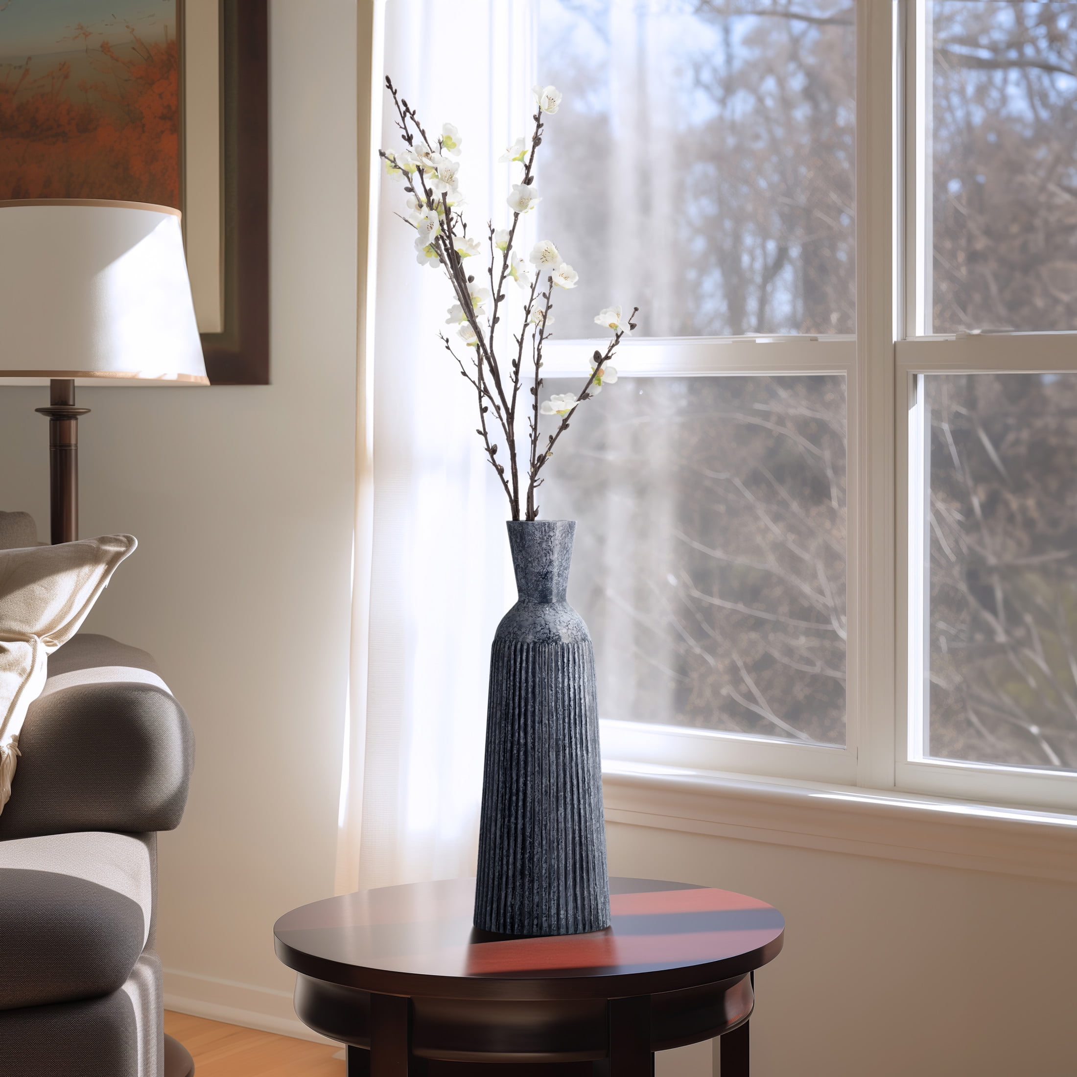 Sagebrook Home Grooved Glass Vase - Walmart.com