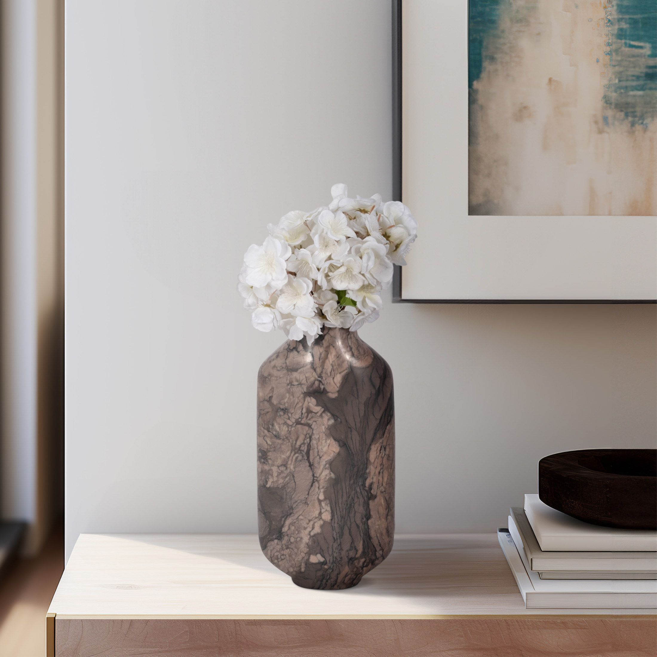 Sagebrook Home Levanto Multi Marbled Cylinder Contemporary Vase - Walmart.com