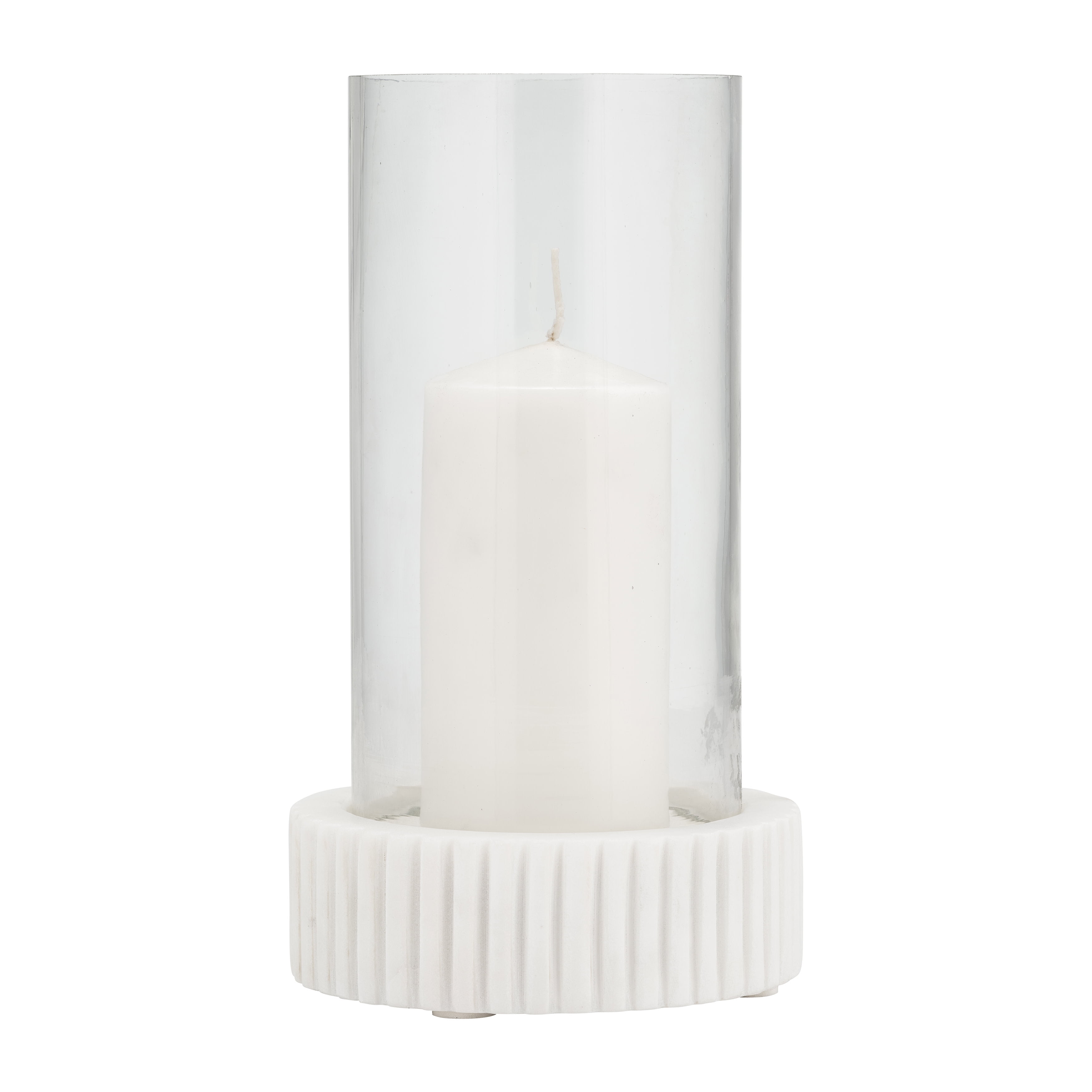Sagebrook Home Marble, 11"h Hurricane Holder, White - Walmart.com