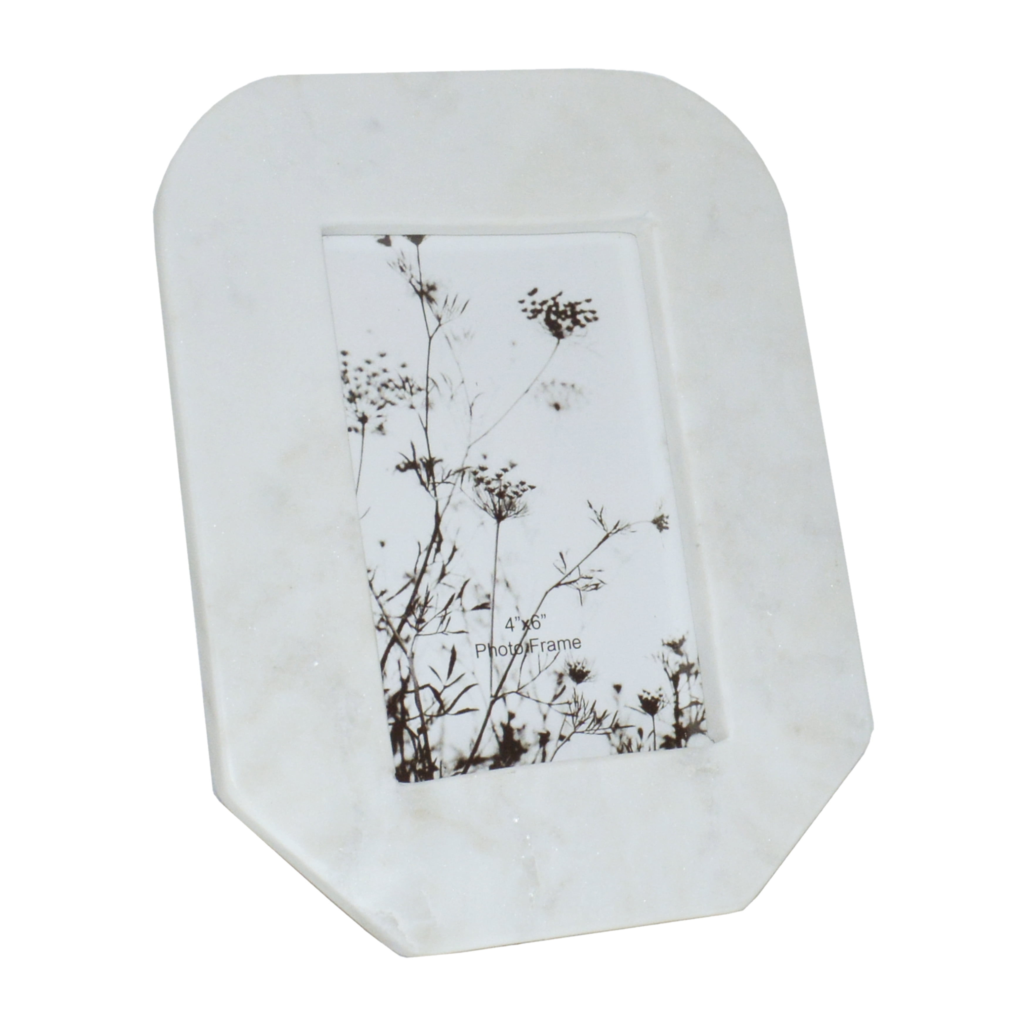Sagebrook Home Rectangle White Marble 5x7 Tapered Photo Frame ...
