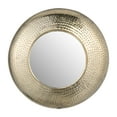Sagebrook Home Metal, 24", Hammered Mirror, Gold, Round, 24"H, Etched ...