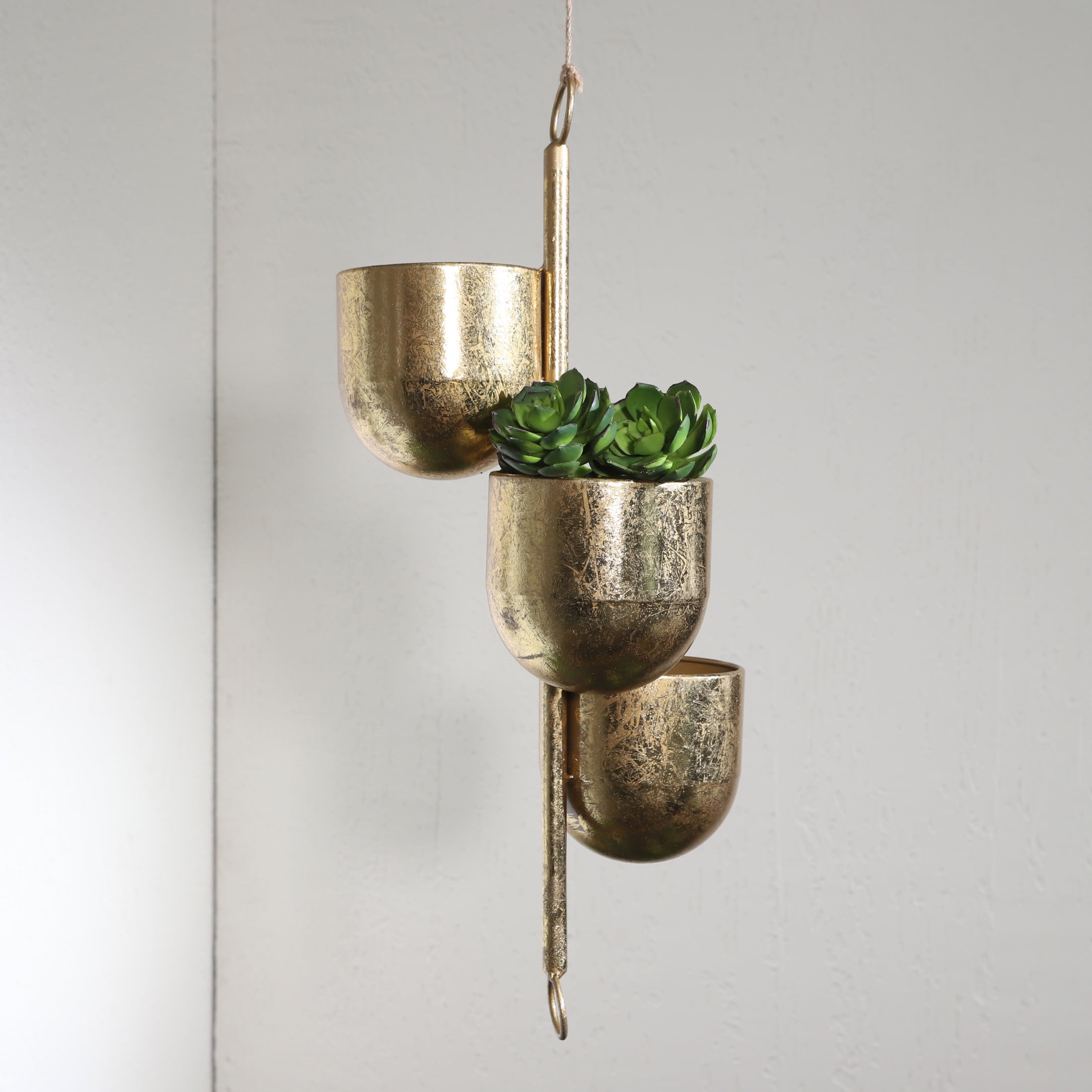 Sagebrook Home Modern Glam Hanging Planters Gold Gold Hanging Planters ...