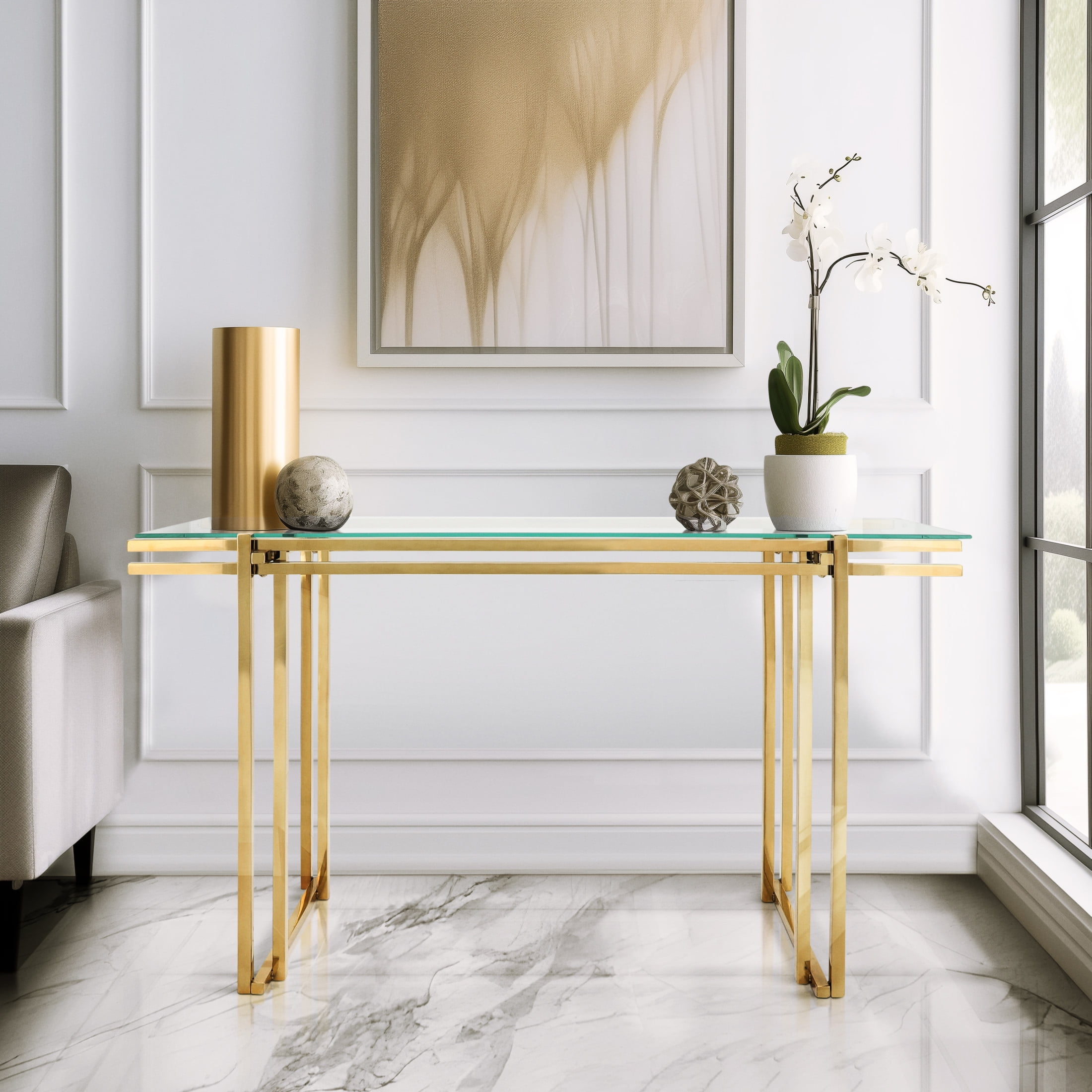 Sagebrook Home Metal Gold Solid Table - Walmart.com
