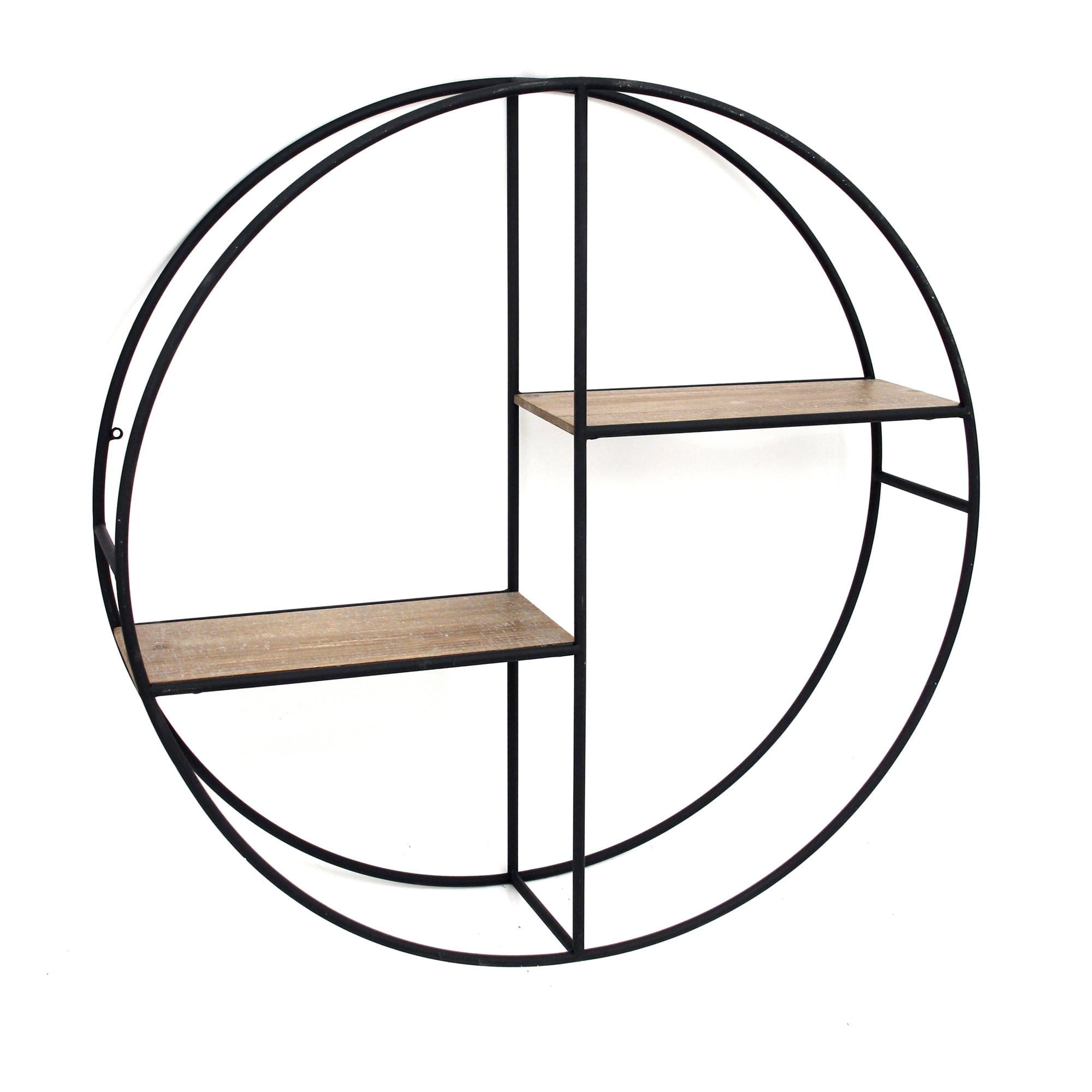 Sagebrook Home Metal/wood 24" Round Shelf, Black - Walmart.com