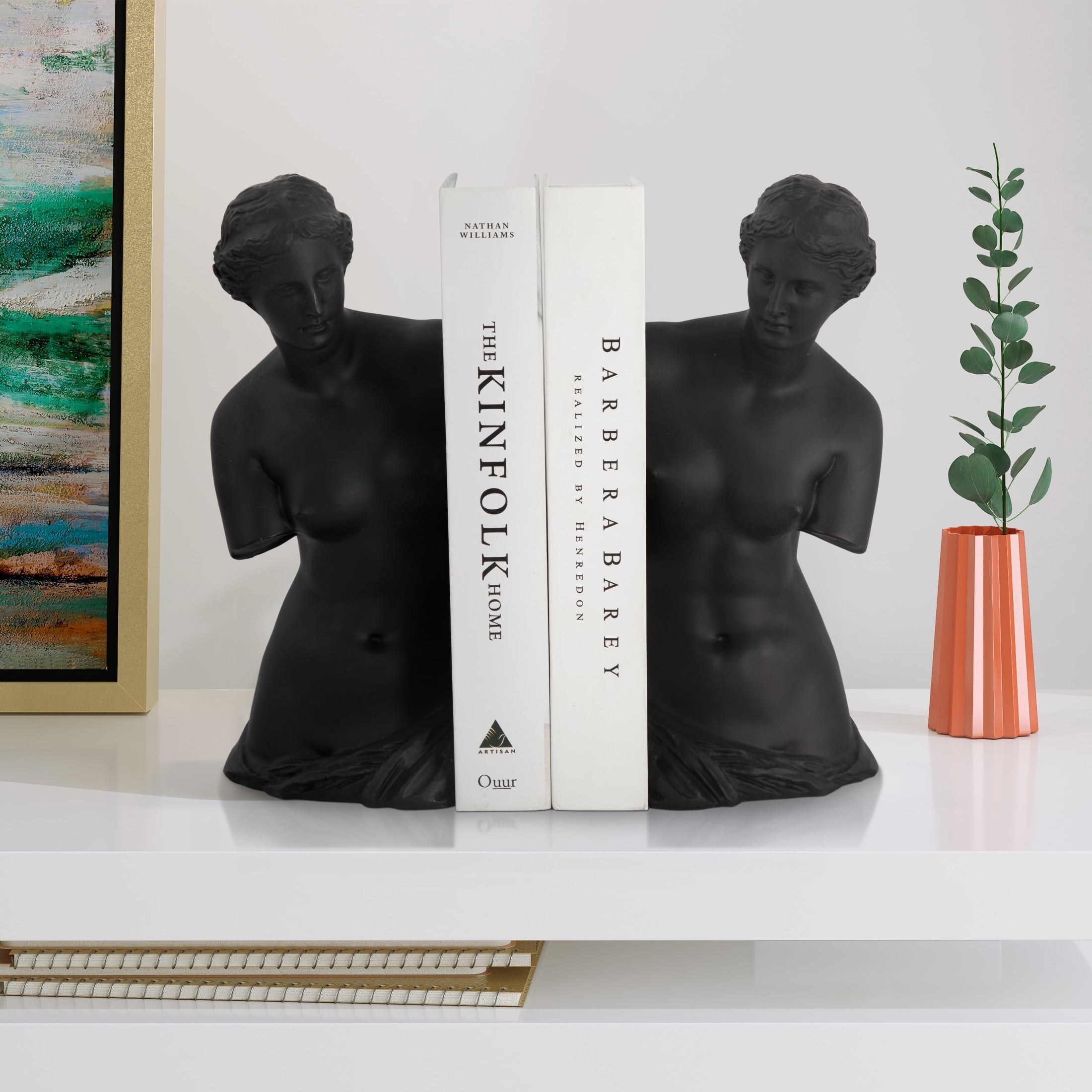 Sagebrook Home Modern Glam Set of 2 Artsy Greek Goddess Bookends ...