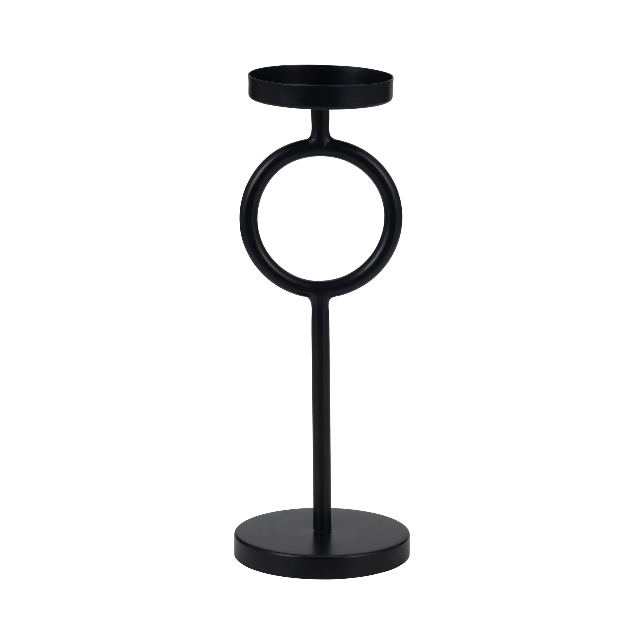 Sagebrook Home Modern Metal Candle Holder Contemporary Black Iron ...