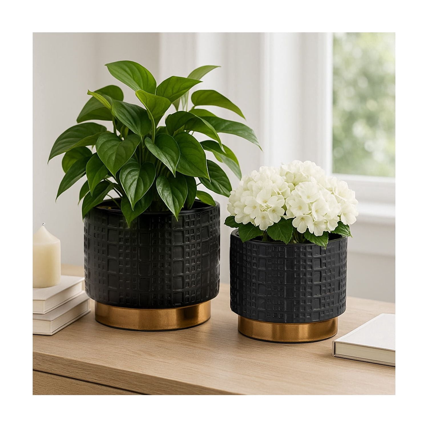 Textured Ceramic Flower Pots for Home Decor - Modern Planters for ...