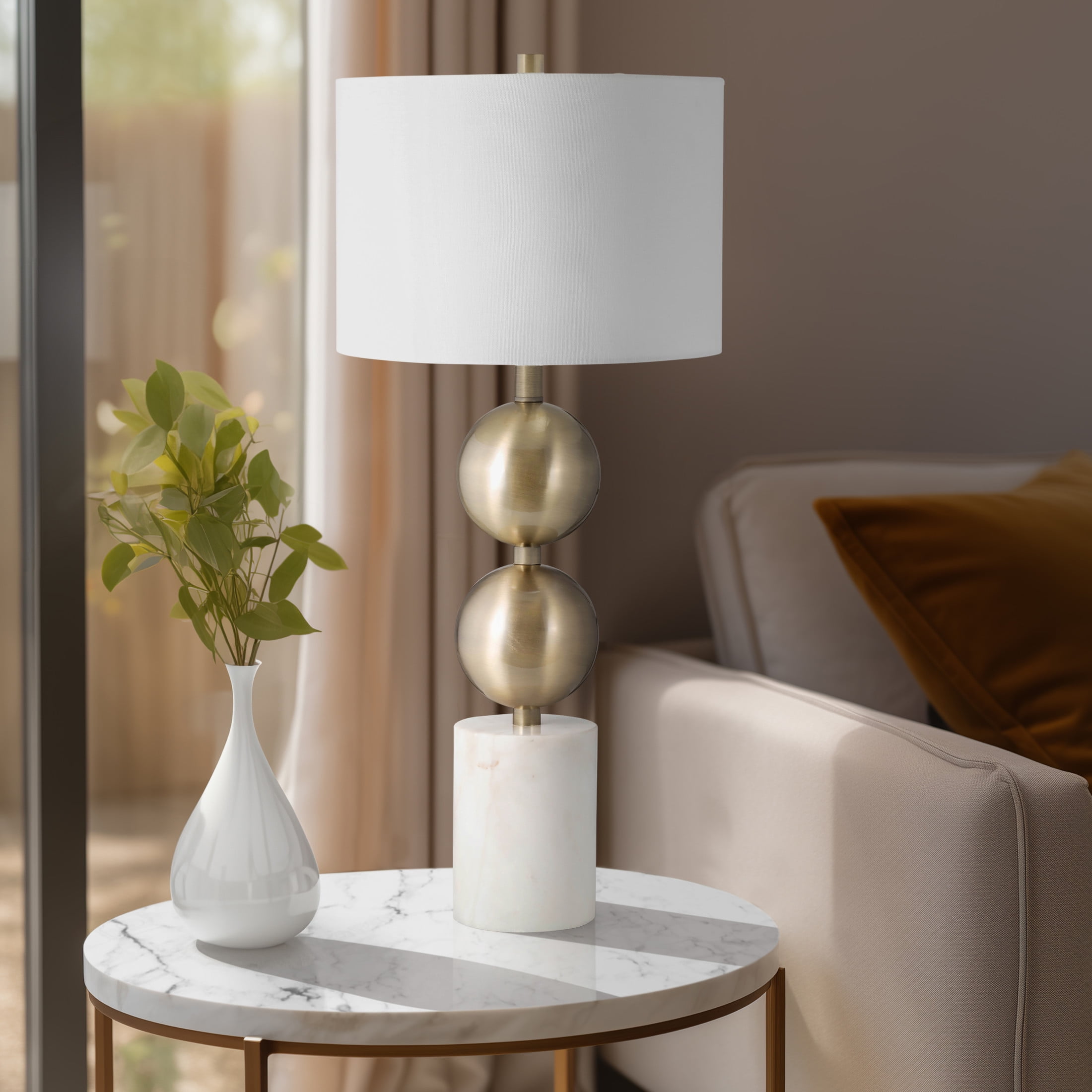 Sagebrook Home Modern Neutral Marble, 31" Stacking Orbs Table Lamp ...