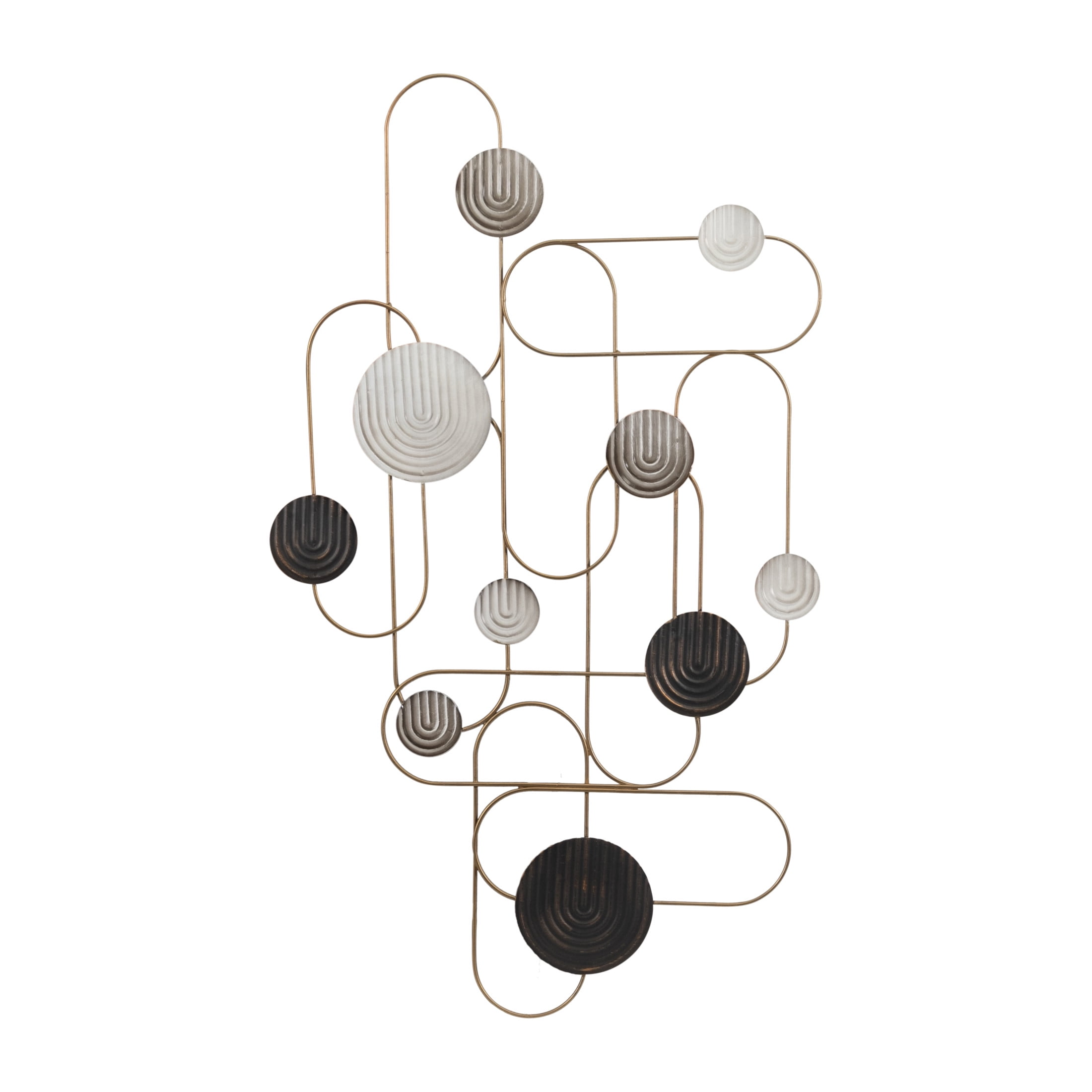 Sagebrook Home Modern Neutral Metal Multi 33" Arch Discs Wall Decor ...