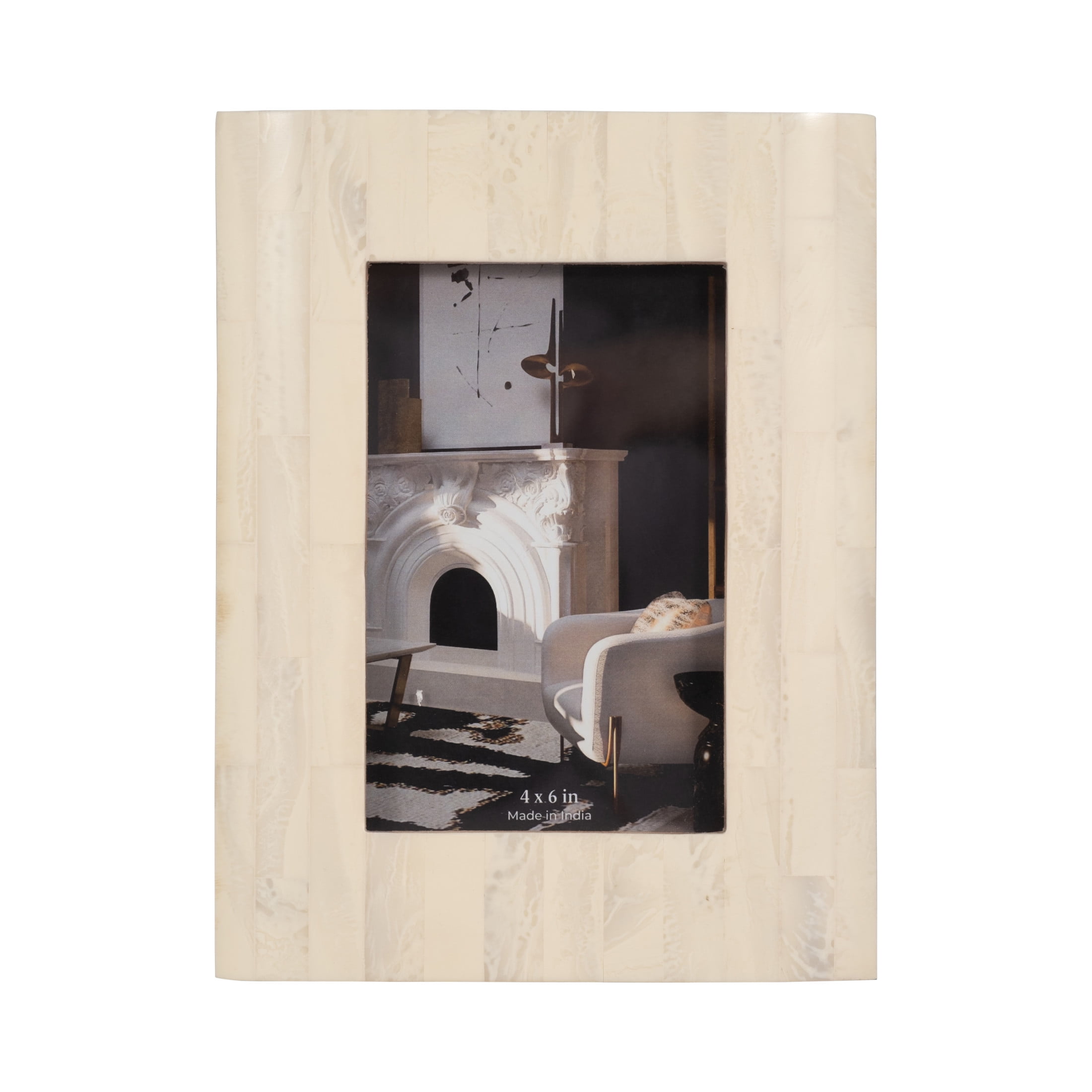 Sagebrook Home Modern Neutral Resin Ivory Curved Photo Frame - Walmart.com