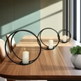 Sagebrook Home Large Aluminum Modern Round Metal Double Ring Candle ...
