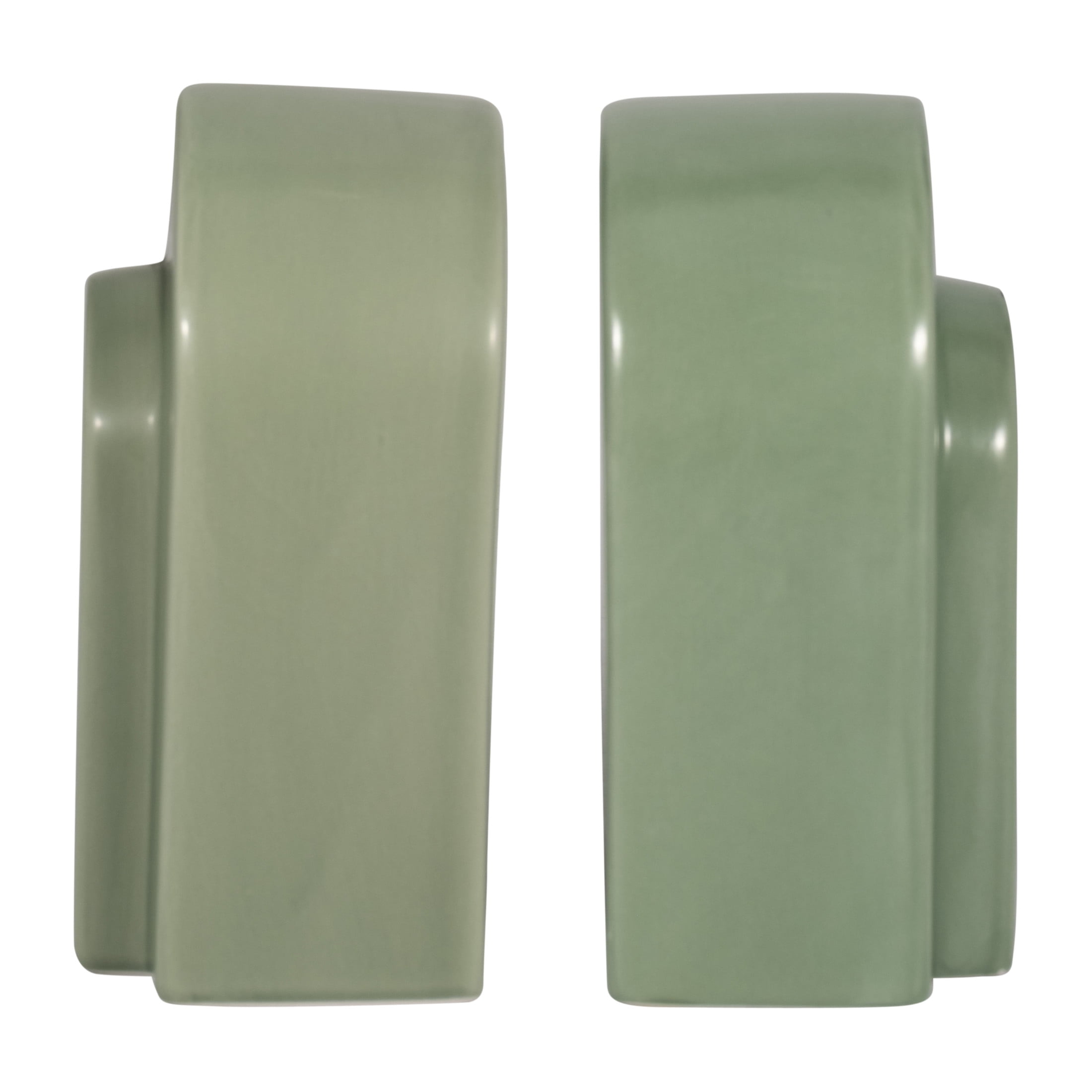 Sagebrook Home Modern Set Of 2 Ceramic Solid 7" Arch Bookends - Walmart.com