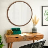 Sagebrook Home Neutral Wood Brown 32" Round Mirror - Walmart.com