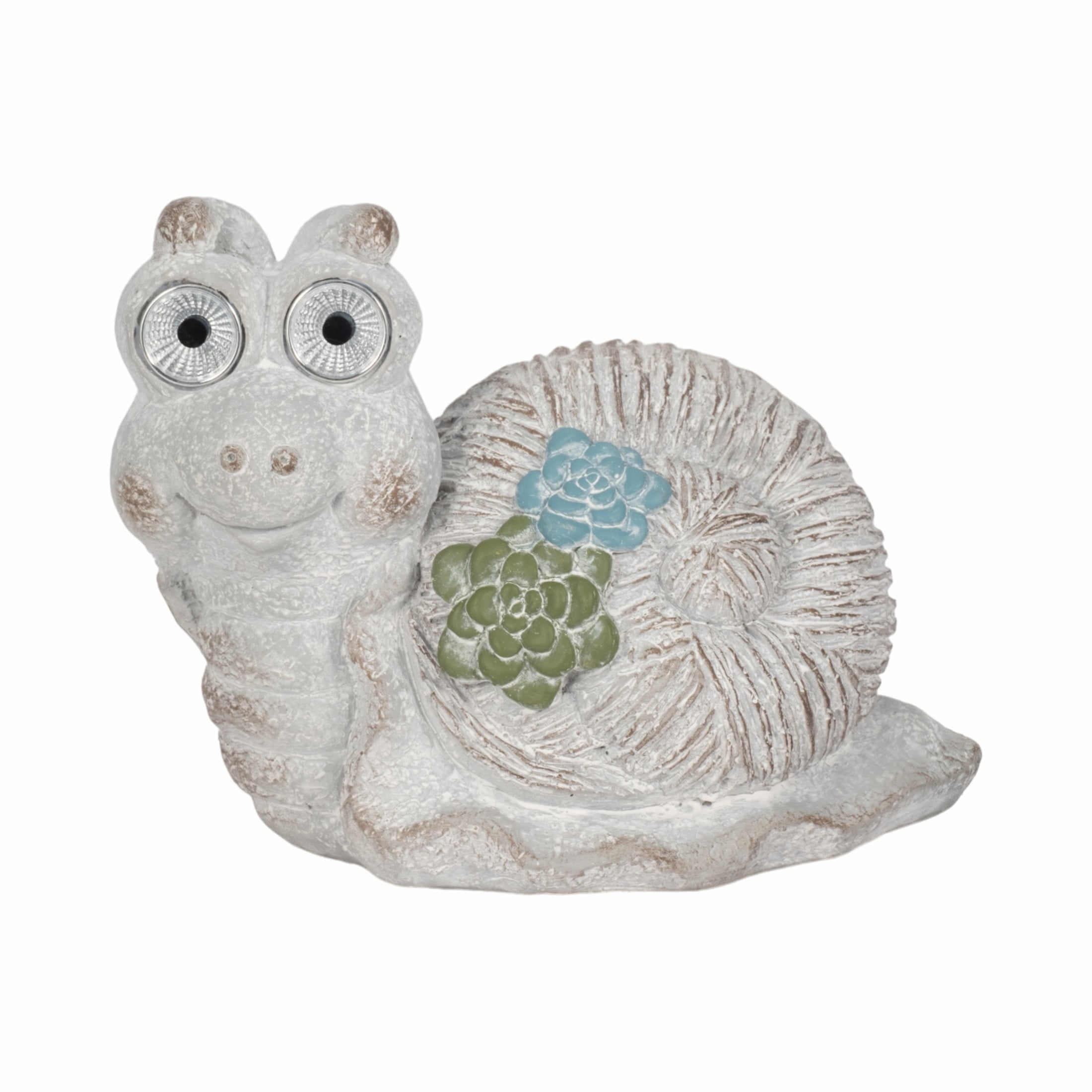 Sagebrook Home Polyresin 12-Inch Grey Snail with Succulents and Solar ...