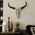 Sagebrook Home Resin, 28" Bull Skull Wall Accent, Ivory/black - Walmart.com