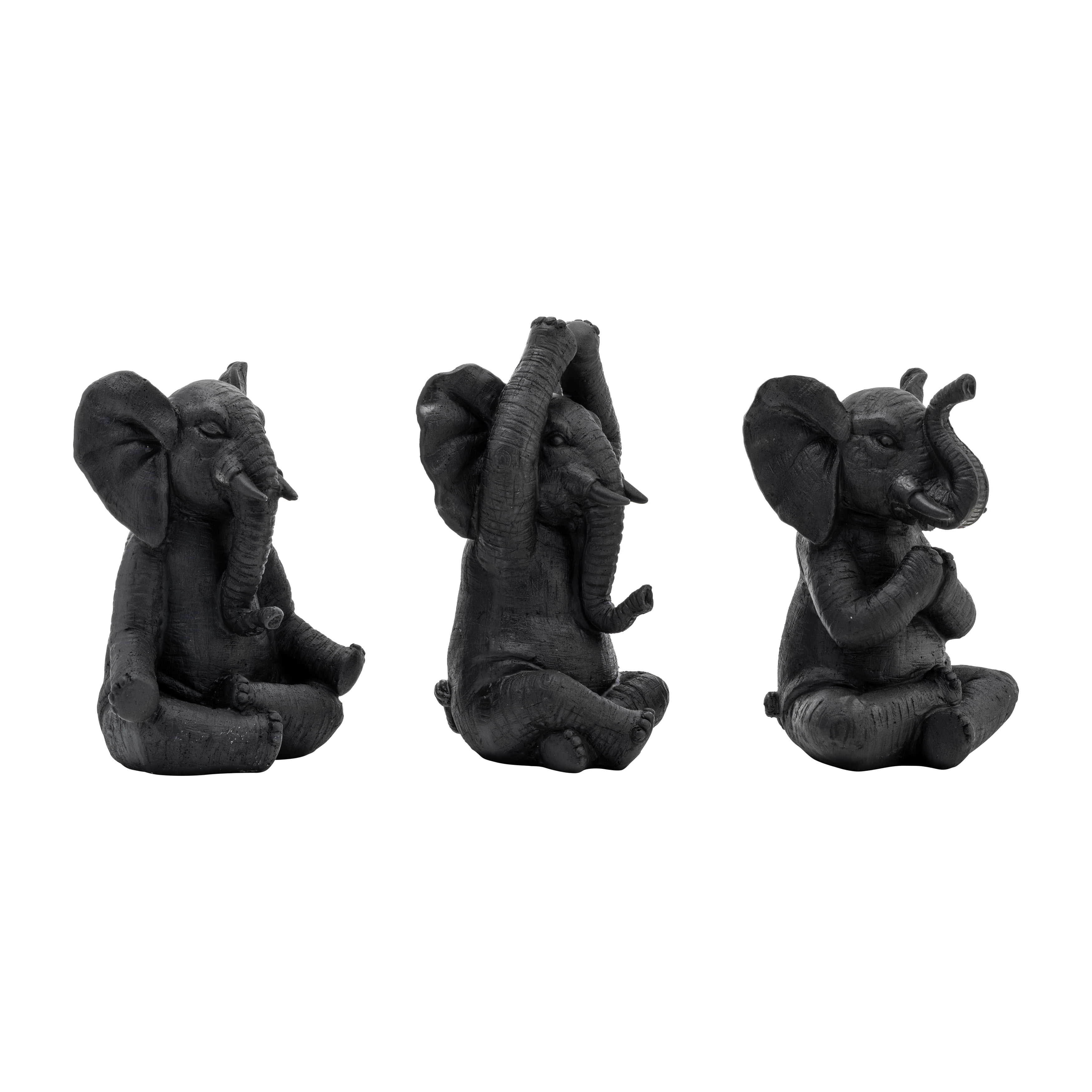 Sagebrook Home Resin Decor Sculpture Yoga Elephants Statues Figurines ...