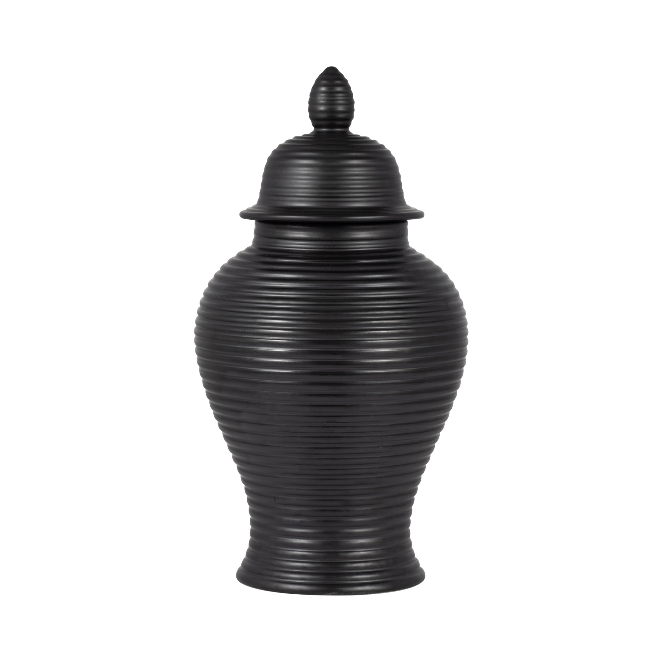 Sagebrook Home Ribbed Textured Ceramic Ginger Temple Jar - Walmart.com