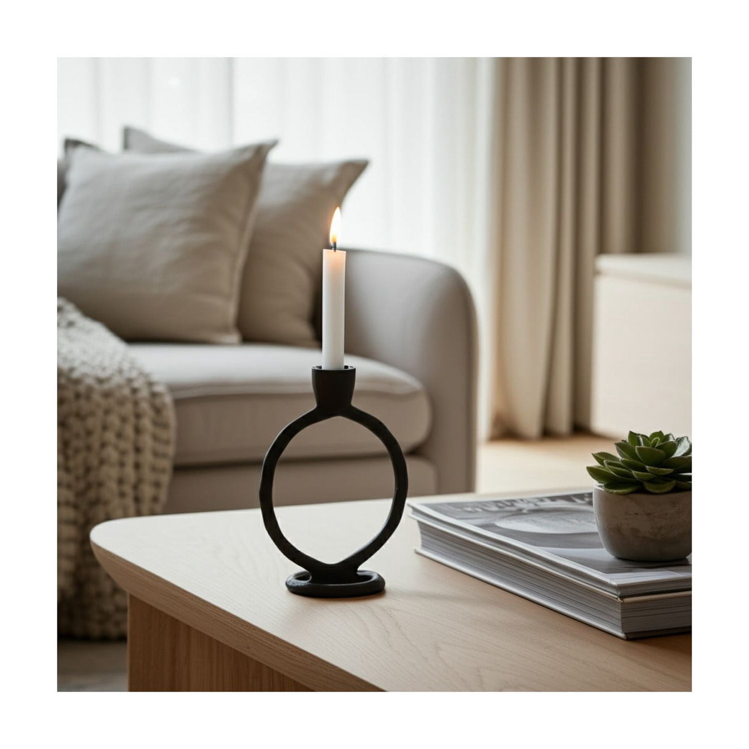 Modern Metal Candle Holder - Aluminum Taper Candle Stand - Minimalist ...