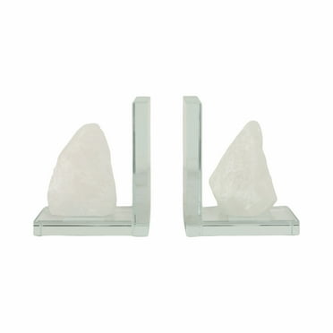 Sagebrook Home Set Of 2 Crystal Diamond Bookends, Rainbow, Novelty ...