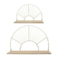 Sagebrook Home Set of 2 Arched Wall Shelves Glam Modern Gold Metal and ...